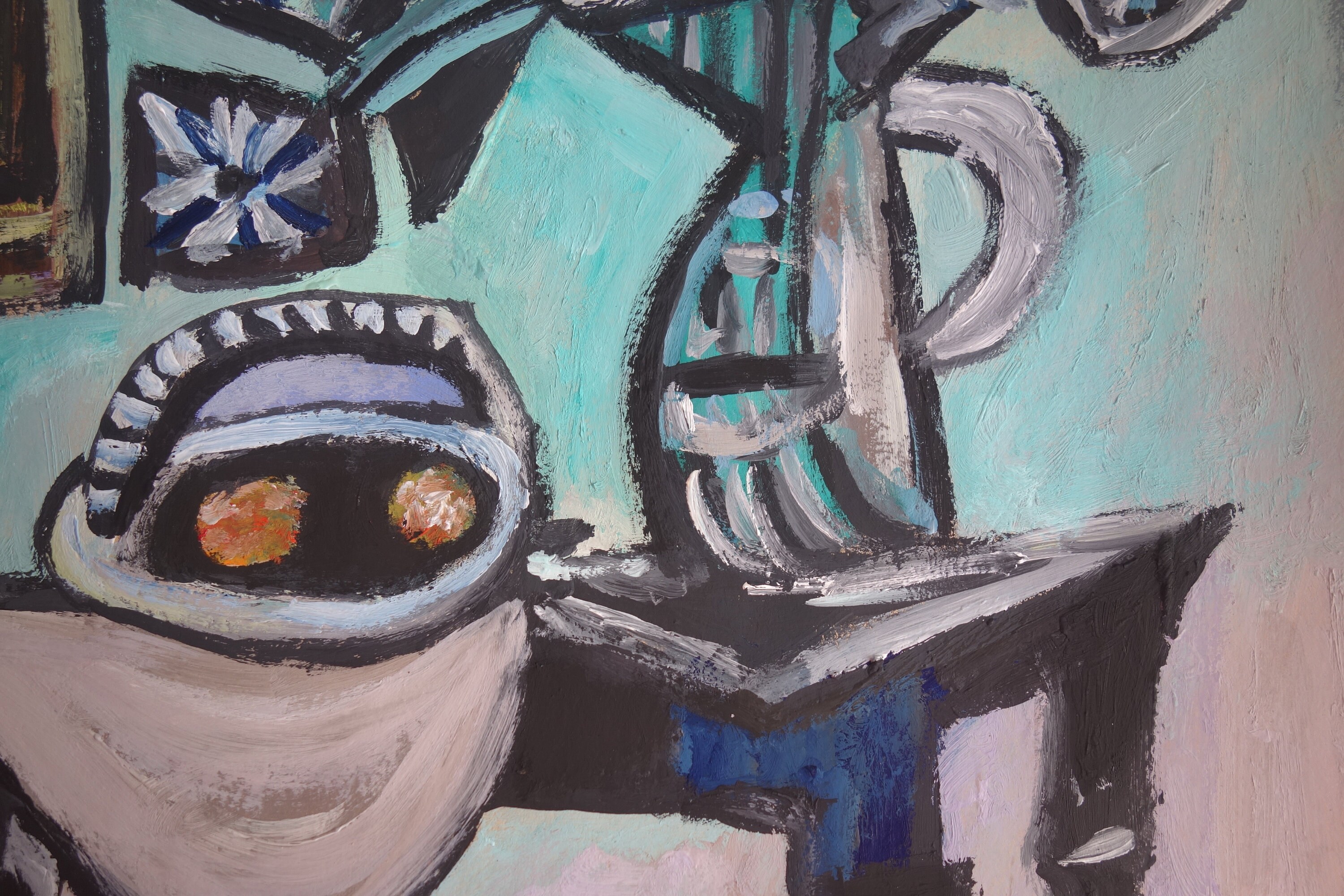 Notable bodegón cubista francés, época de Picasso Braque, firmado ...