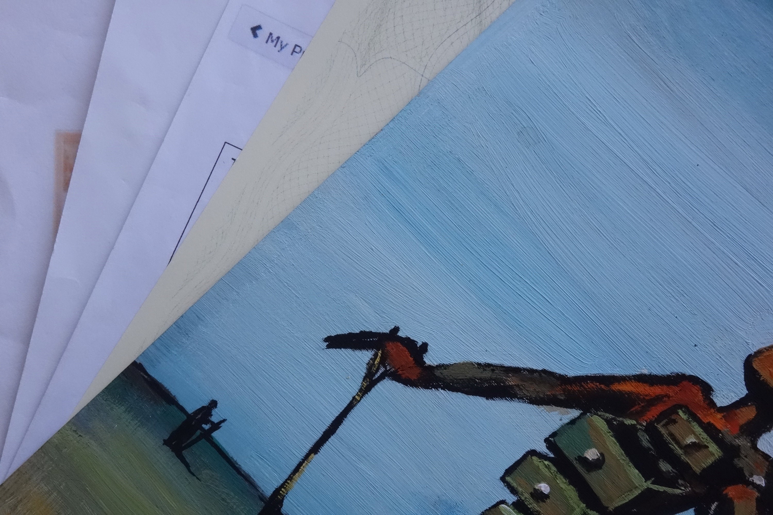 Fine Art, Rare Surrealism Painting Figure With Drawers, Signed ...