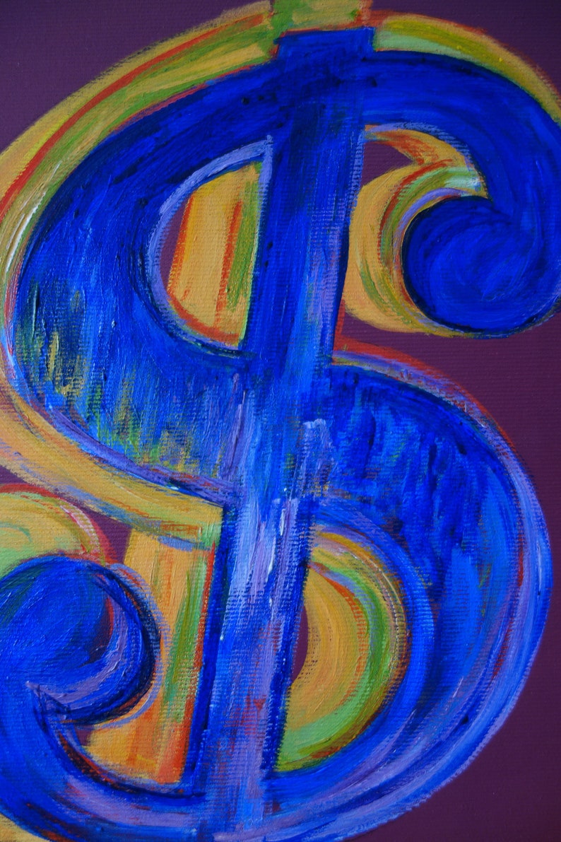 Exceptional POP ART Unique Painting Dollar Sign Signed Andy - Etsy