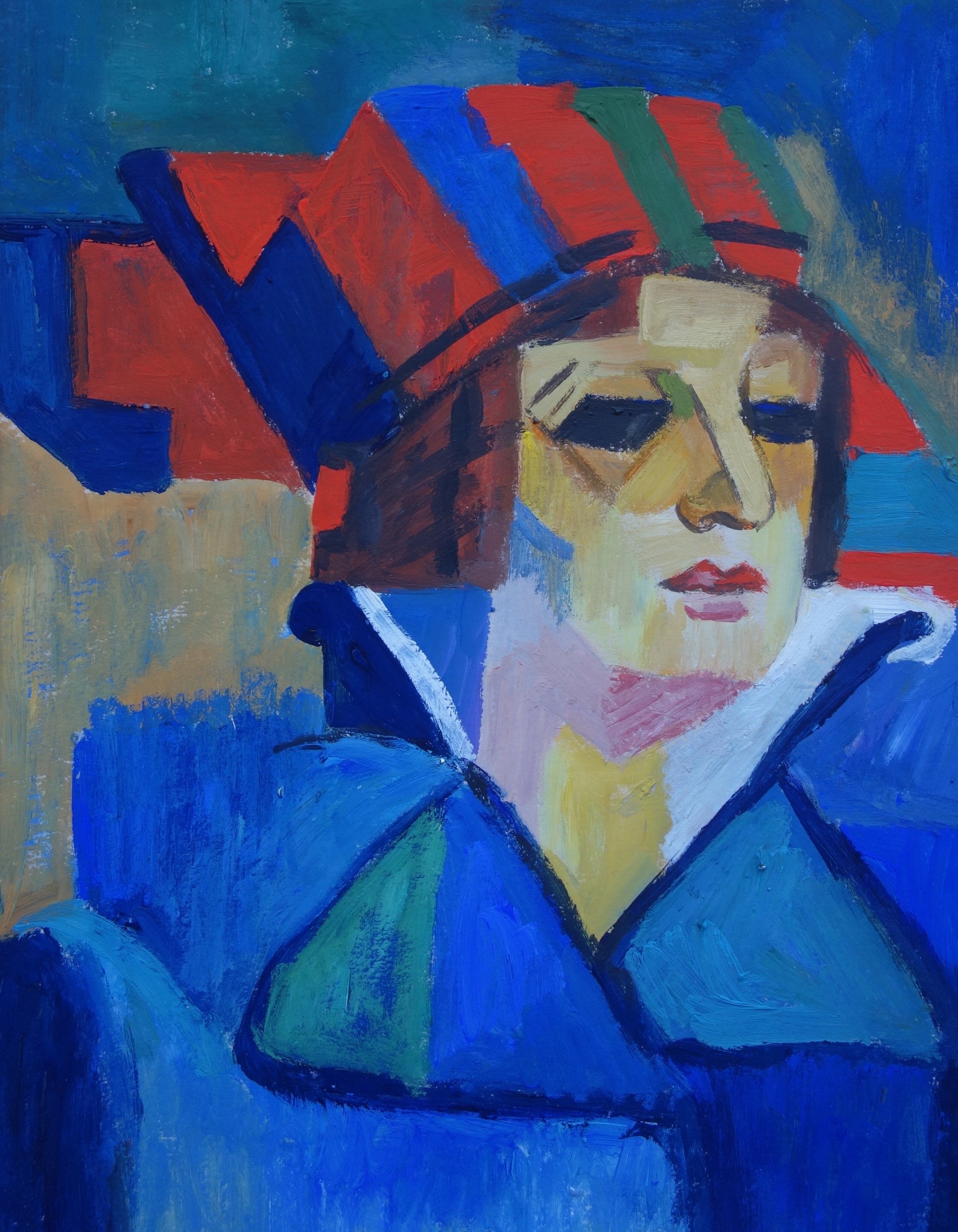 Fine French Cubism Picasso Era Original Portrait of a Woman Painting ...