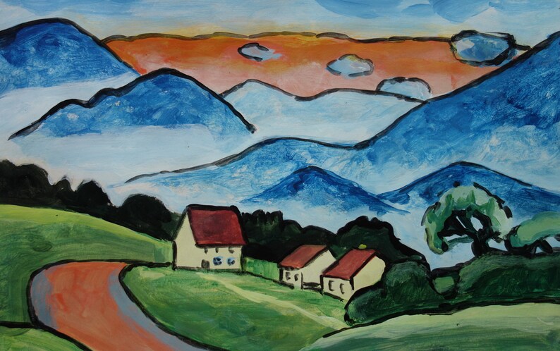 Early German Expressionism Kandinsky Era Original Oil Landscape ...