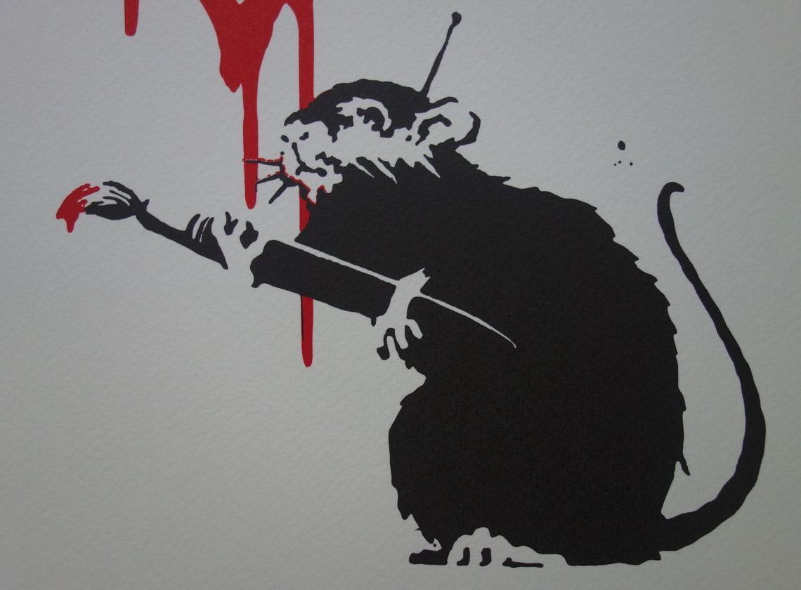 Limited Edition Pop Art Graffiti Rat With Heart Silkscreen - Etsy