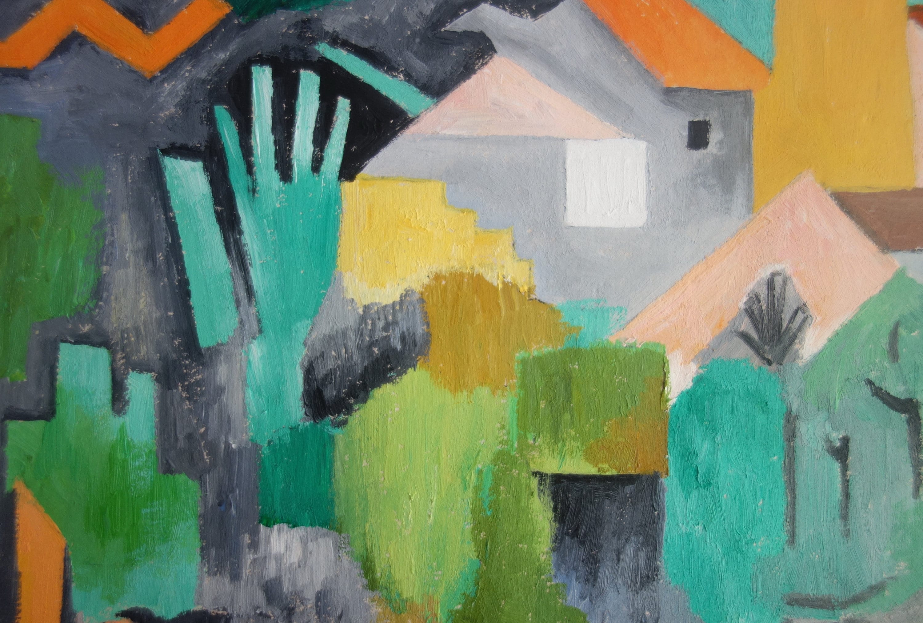 Fine French Cubism Picasso Era Original Nature Landscape Painting ...