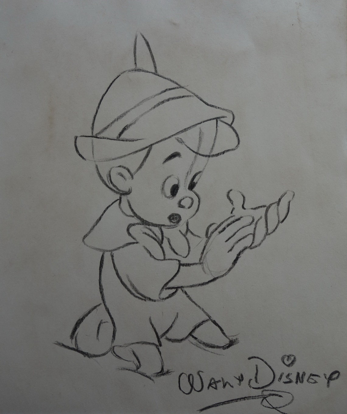 Vintage Cartoon Walt Disney Character Study Drawing | Etsy