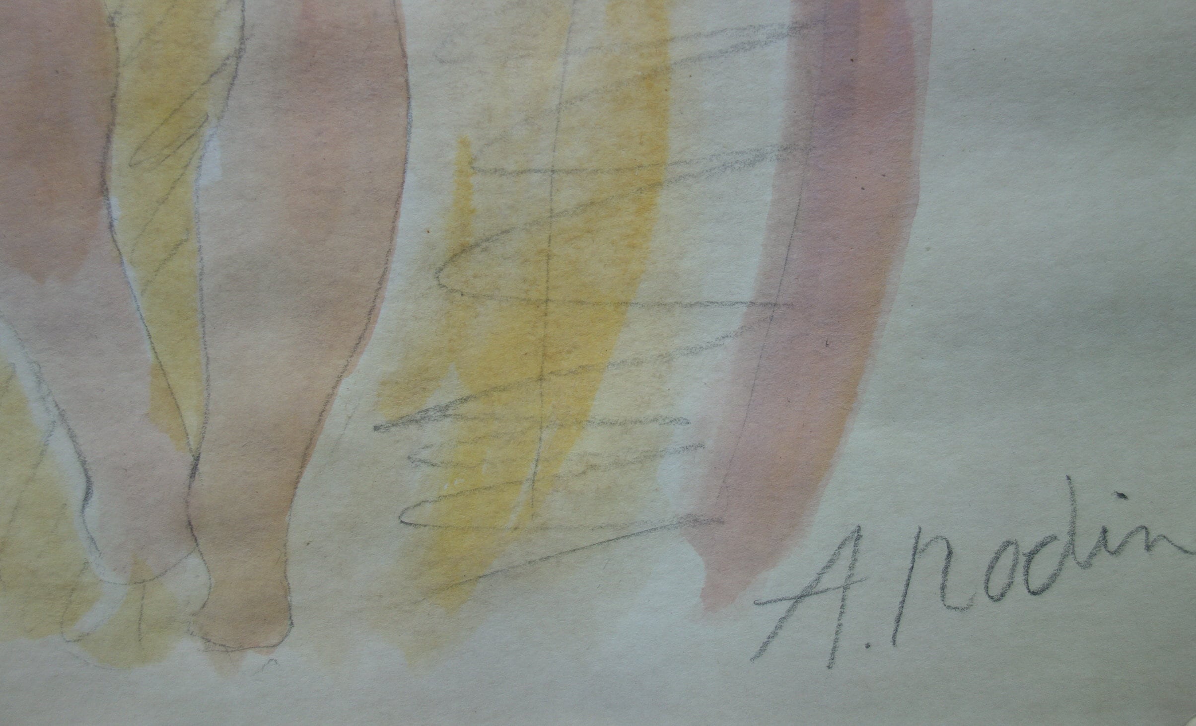 Rare Interesting Drawing, Study for Sculpture, Marked & Signed Auguste ...