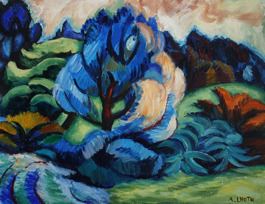 Fine French Cubism Picasso Era Original Nature Landscape Painting ...