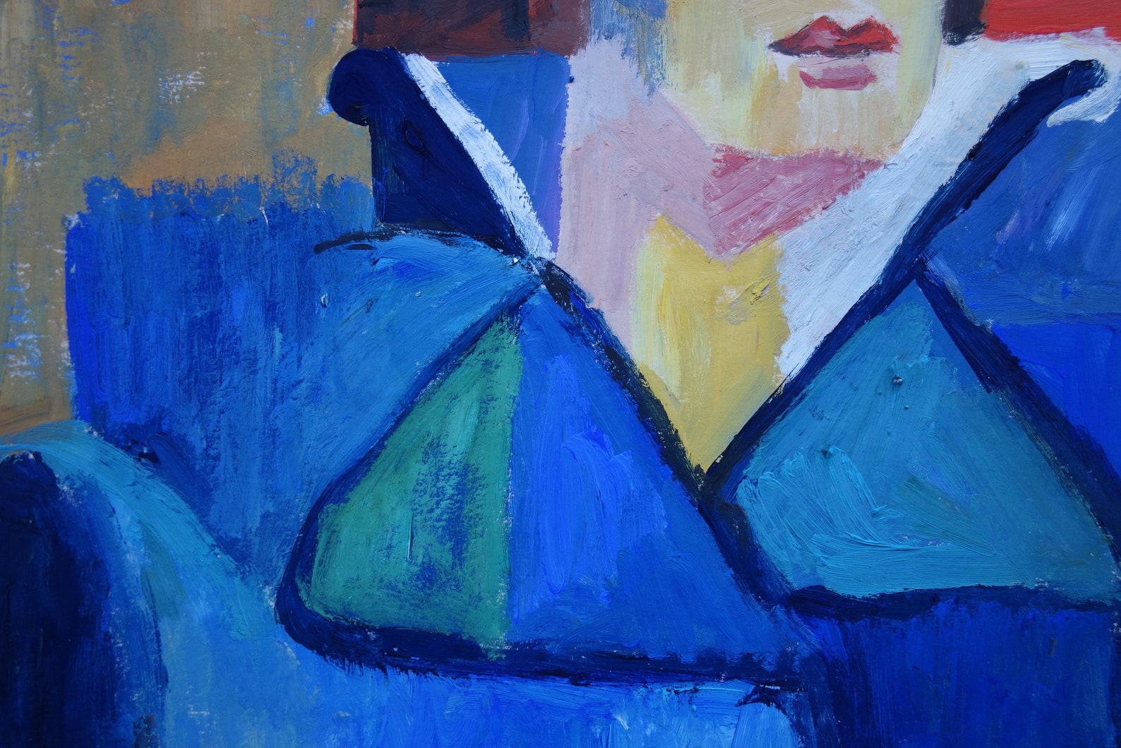Fine French Cubism Picasso Era Original Portrait of a Woman Painting ...