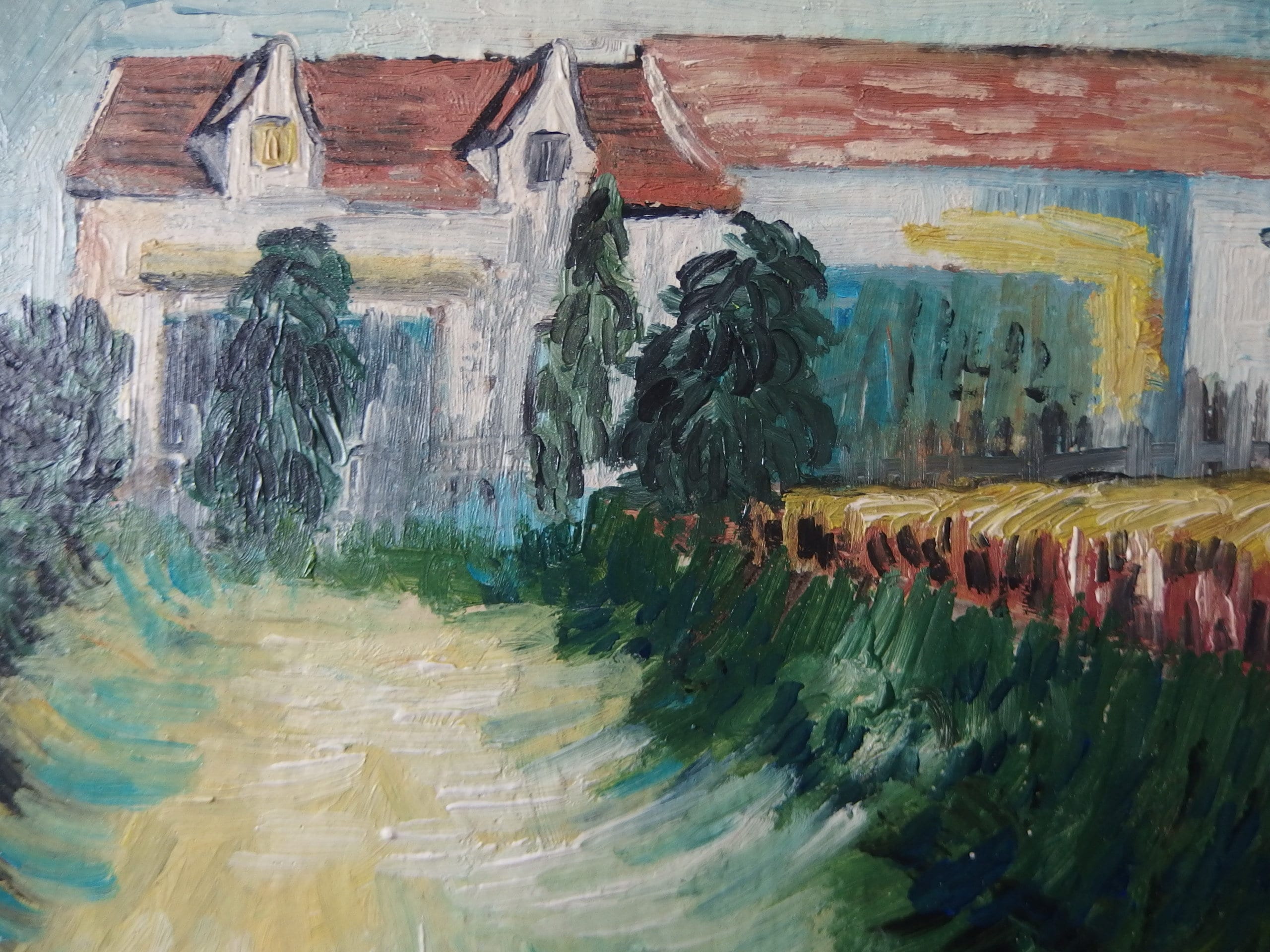 Belle peinture postimpressionniste, marquée et signée, Vincent van Gogh ...