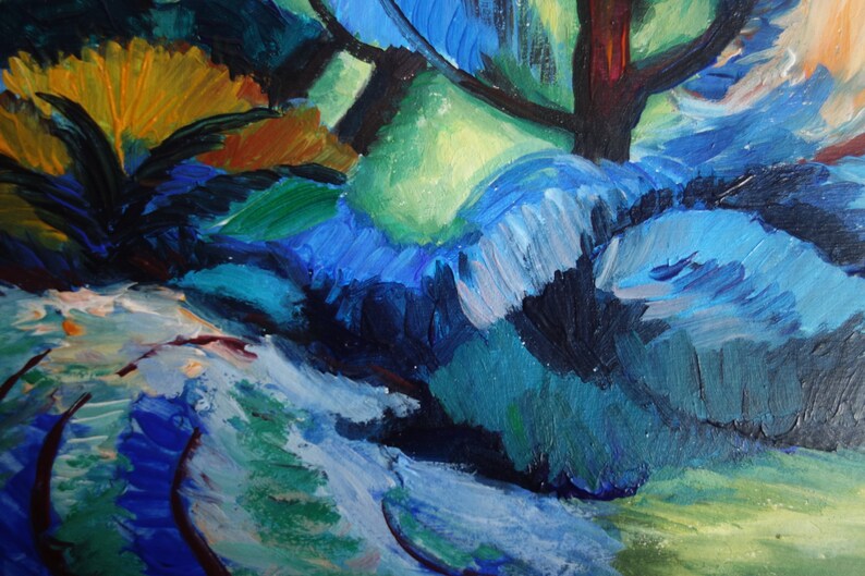 Fine French Cubism Picasso Era Original Nature Landscape Painting ...