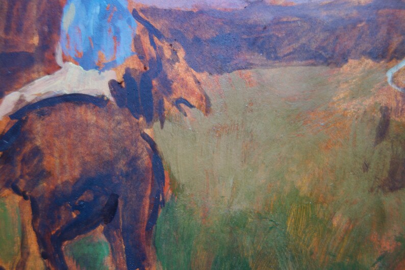 Fine Art Rare Impressionist Painting Jockey Signed Edgar - Etsy