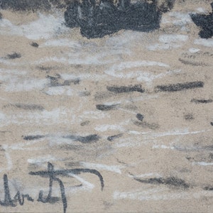 Fine Impressionist Charcoal Drawing Westminster, Marked & Signed ...