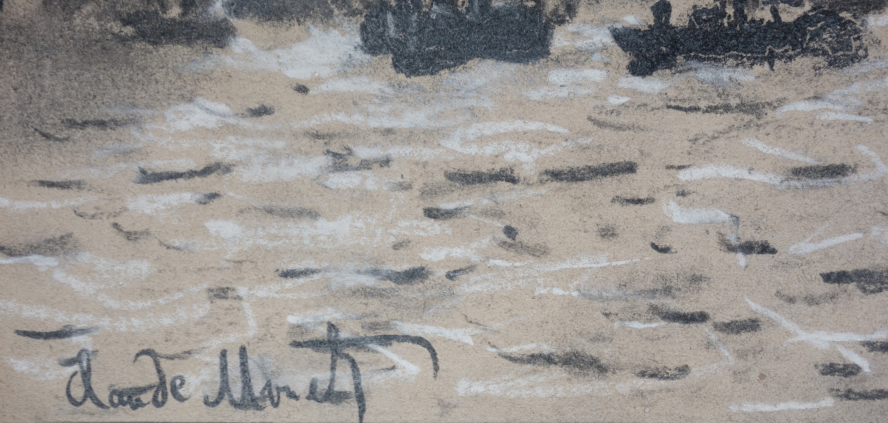 Fine Impressionist Charcoal Drawing Westminster, Marked & Signed ...