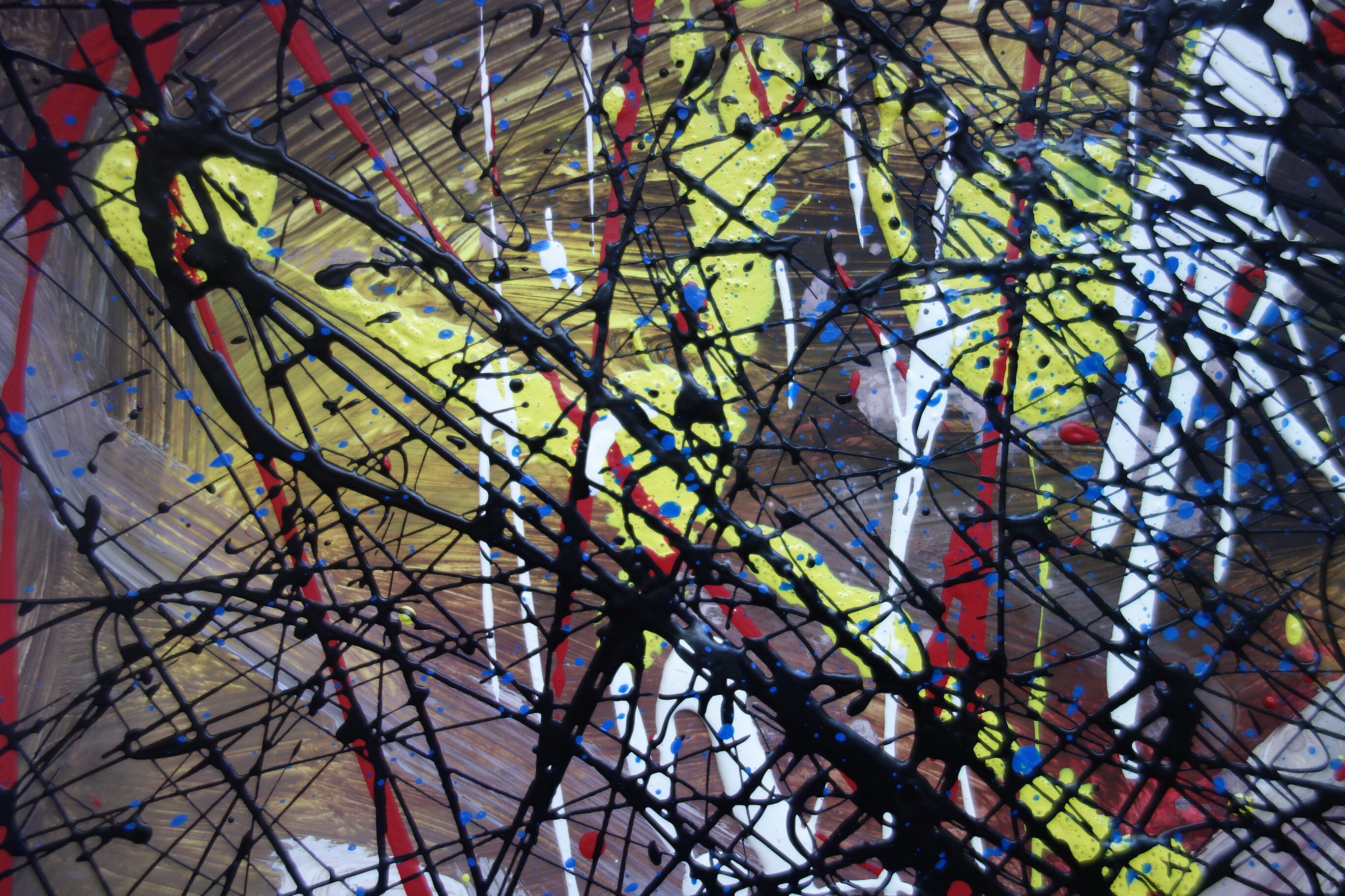 Fine Unique Drip Painting, Marked & Signed, Jackson Pollock, Rare Find ...