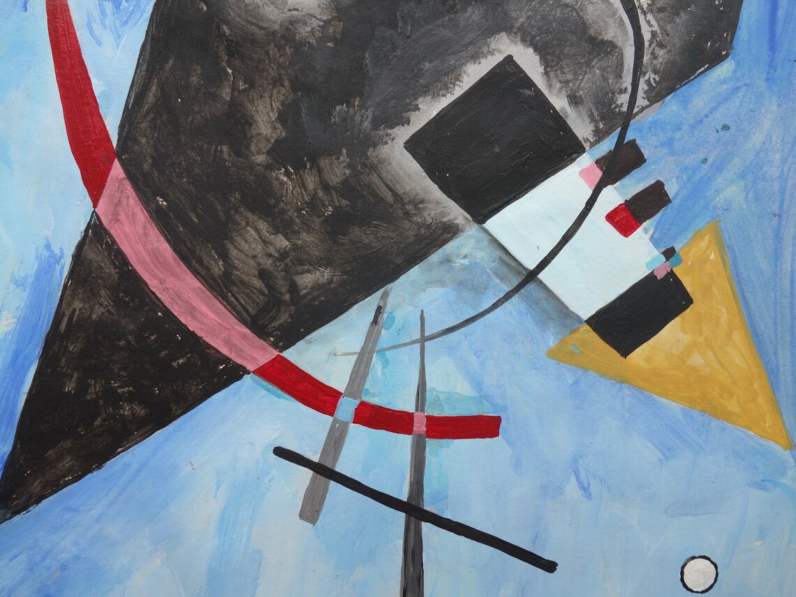 Fine Abstract Composition Unique Painting Marked Signed - Etsy