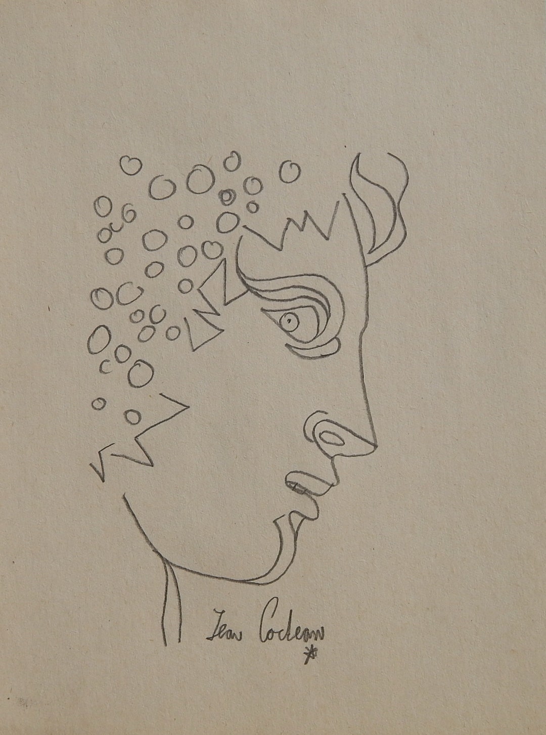 Interesting Fauvist Pencil Drawing Study, Marked, Signed, Jean Cocteau ...