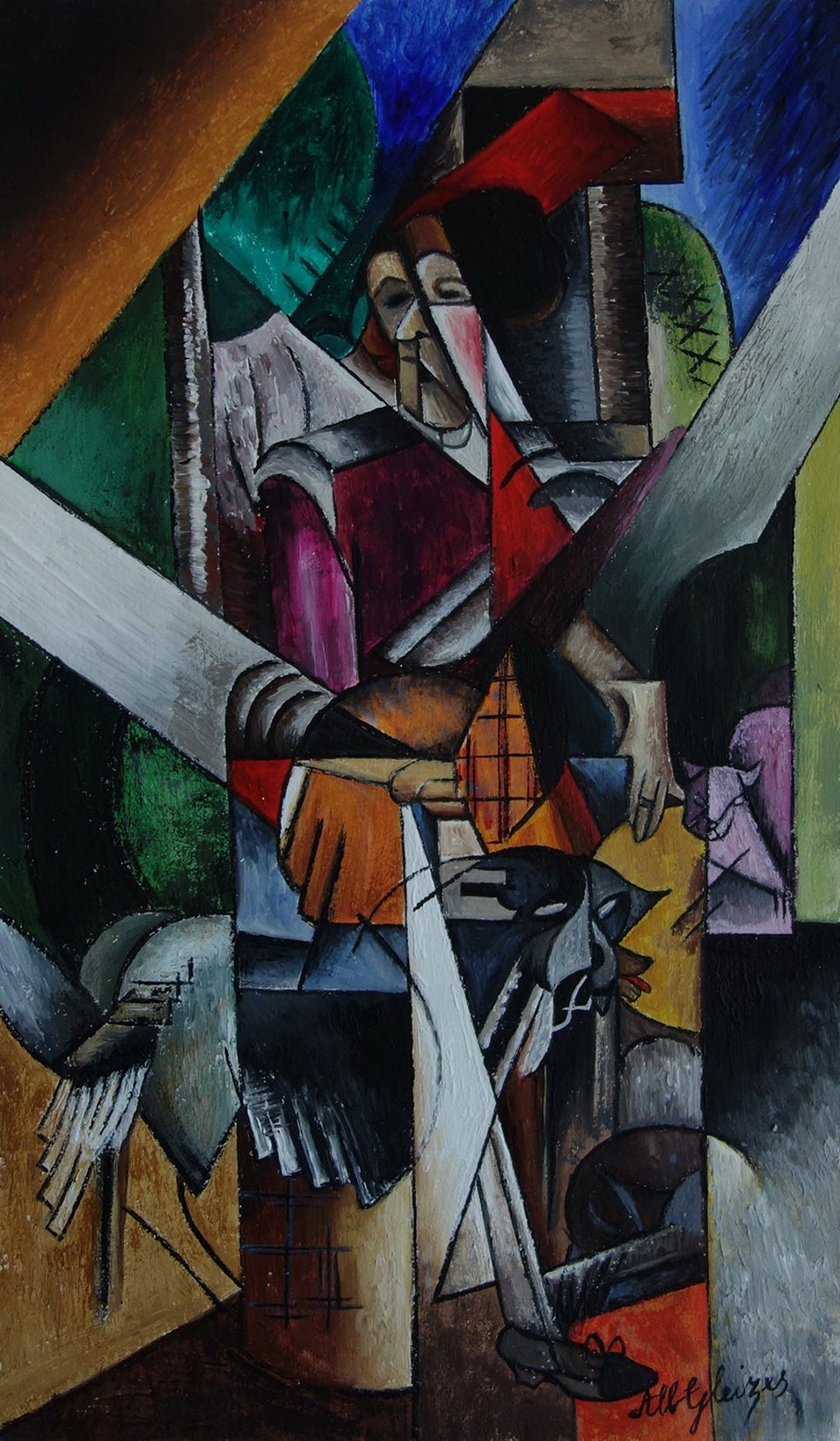 Fine French Cubism Picasso Era Original Portrait Painting, Signed - Etsy