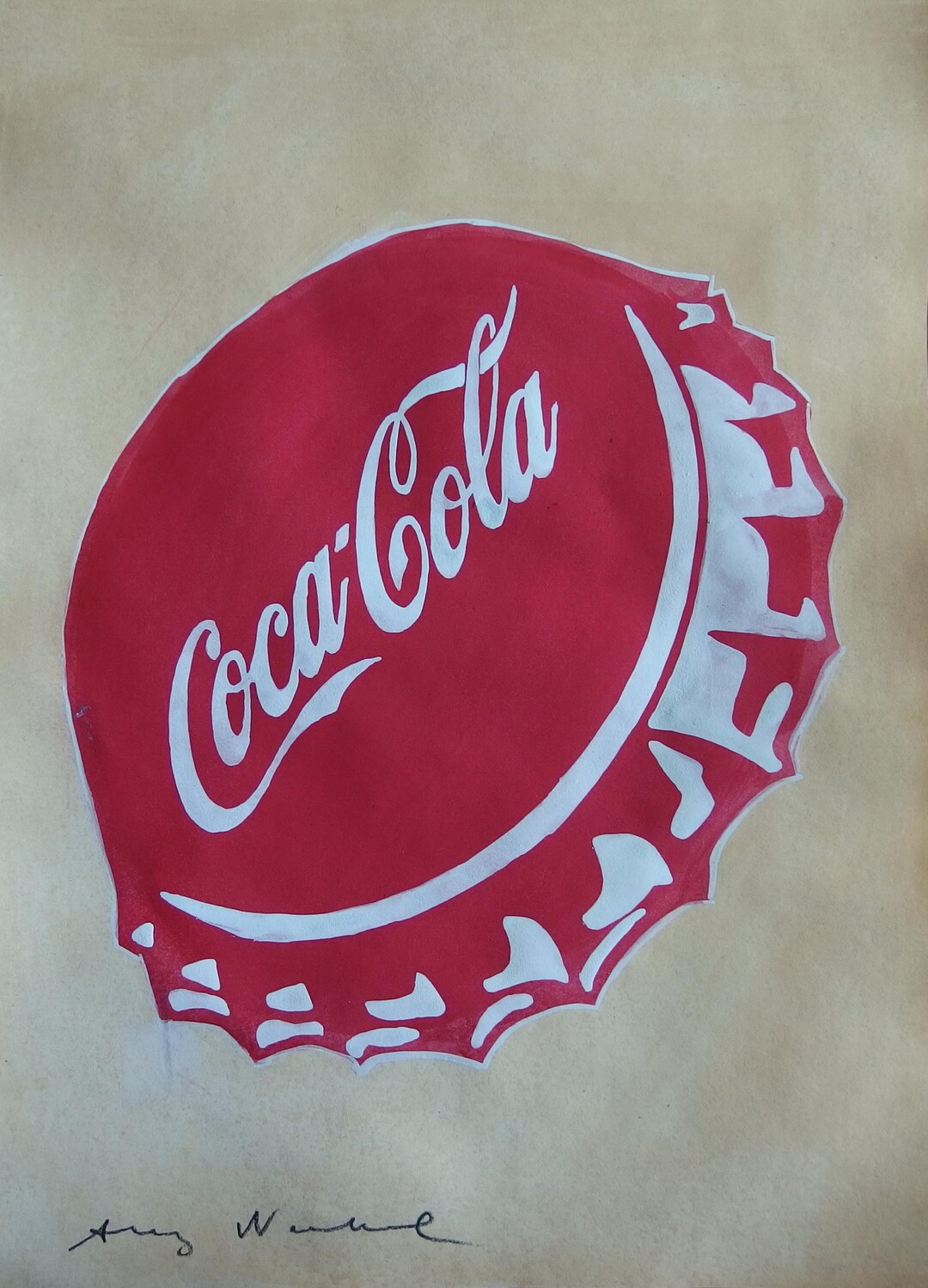 Fine Unique Pop Art Painting – Coca-cola Lid, Signed, Andy Warhol - Etsy