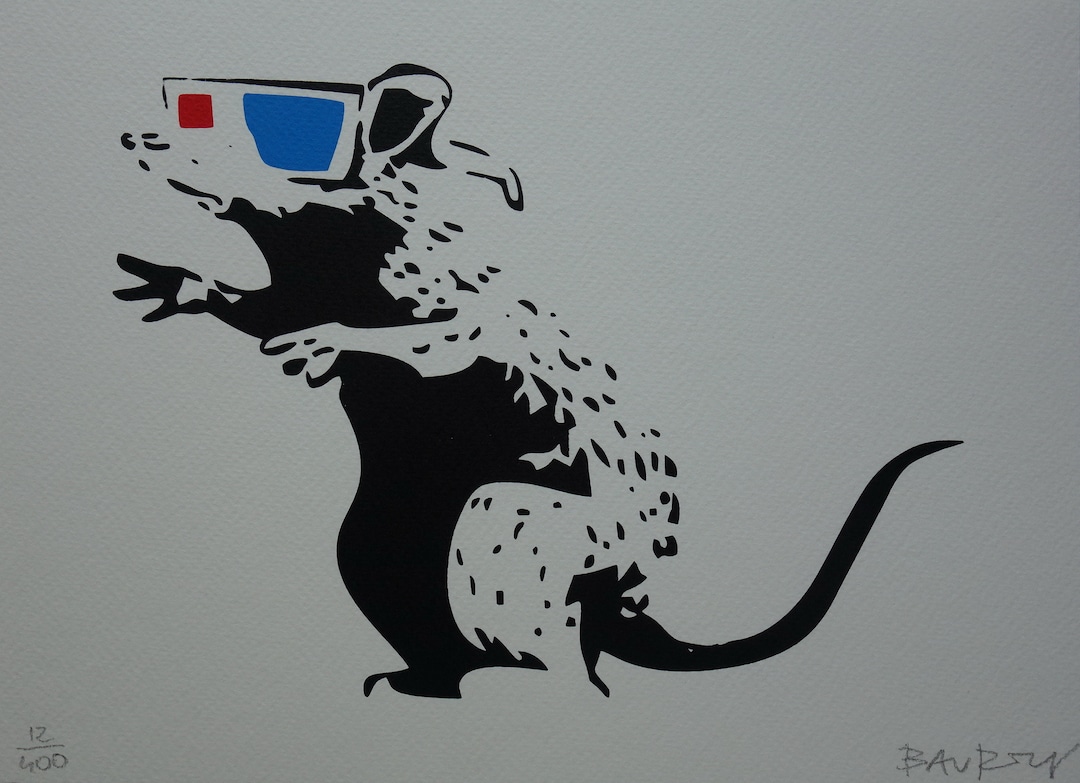 Limited Edition Pop Art Graffiti Rat With Glasses Silkscreen Serigraph ...