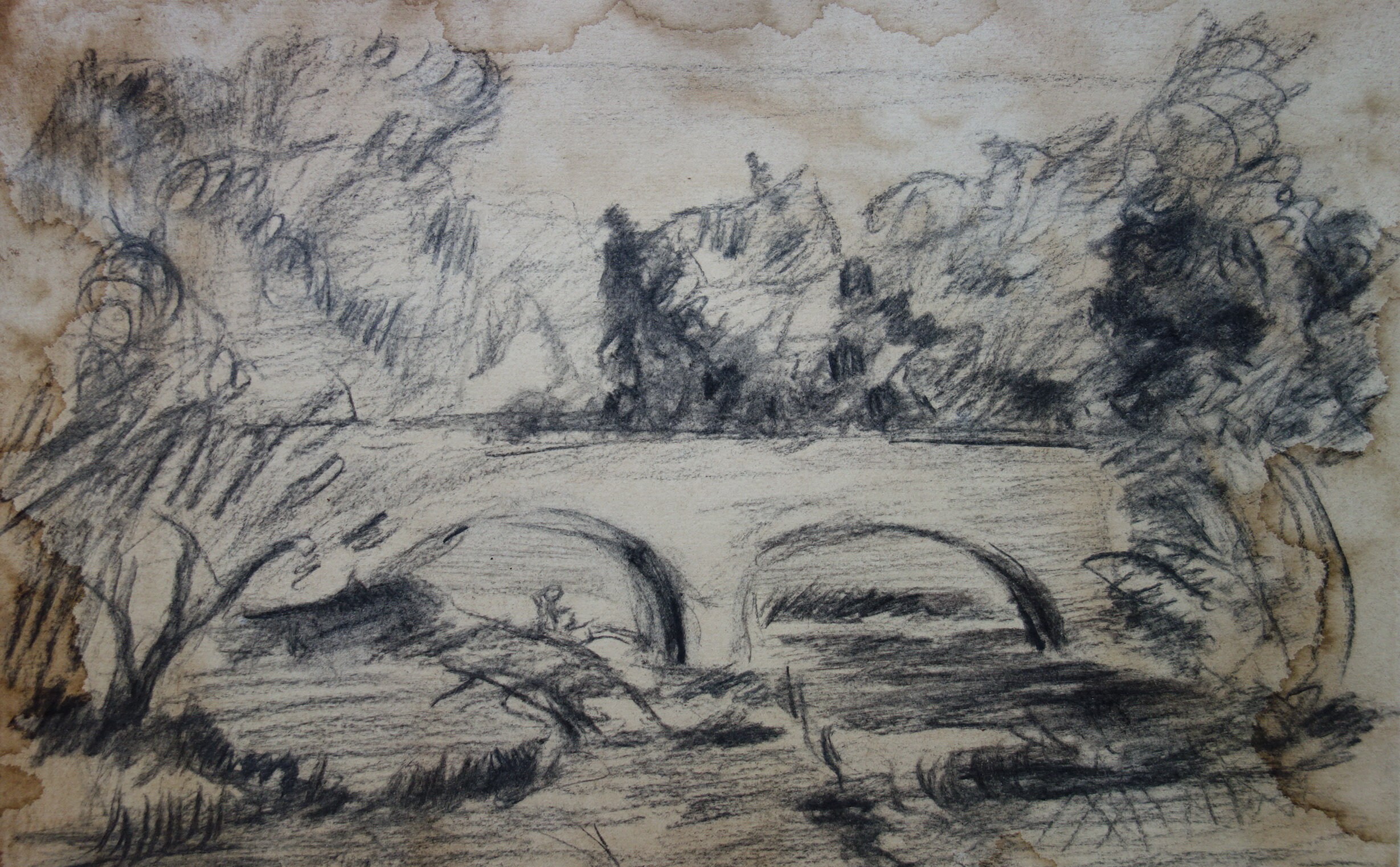 Fine Art Rare Impressionist Drawing Landscape Signed | Etsy