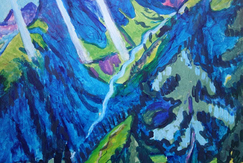 Early German Expressionism Abstract Original Oil Landscape Painting ...