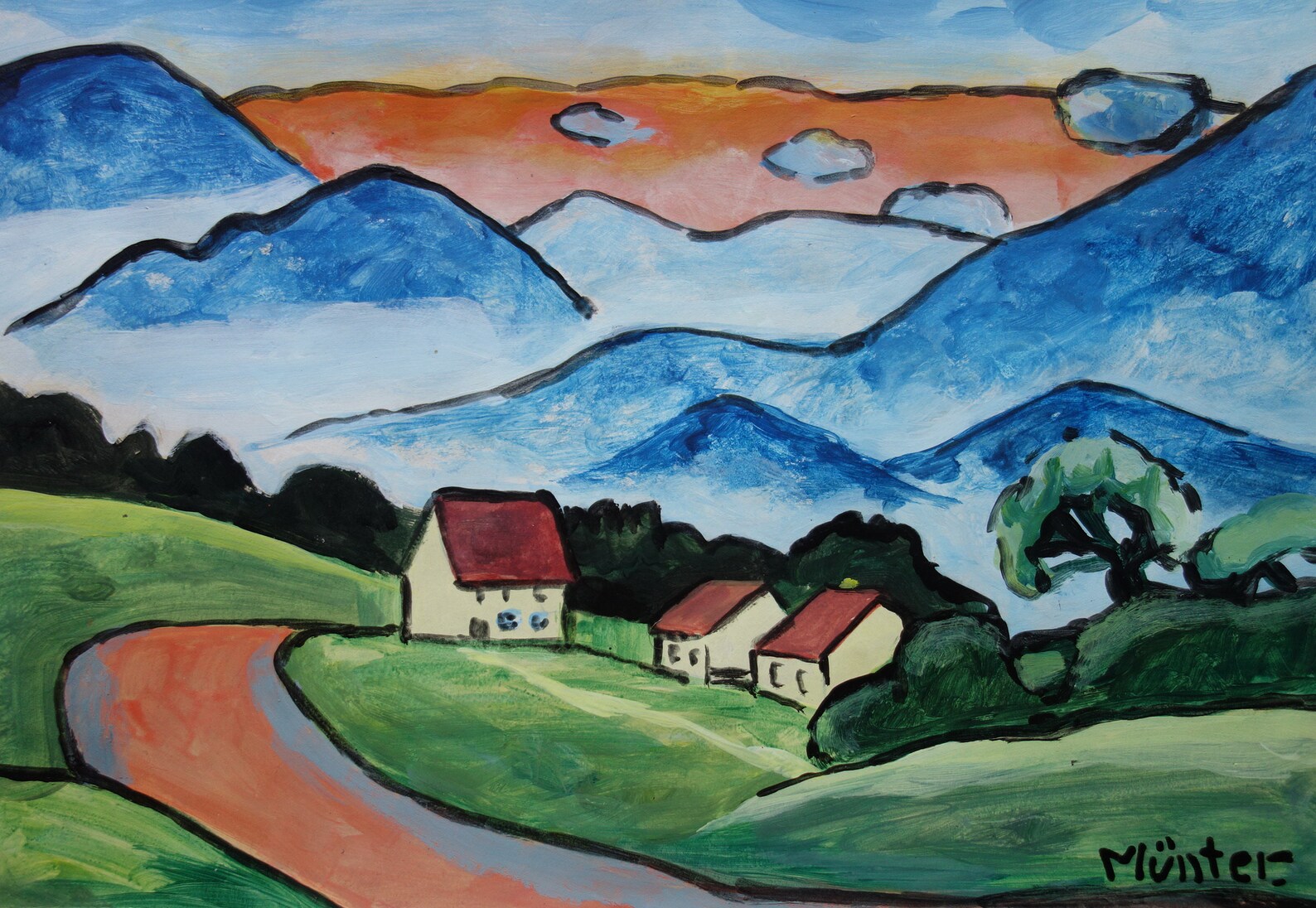 Early German Expressionism Kandinsky Era Original Oil Landscape ...