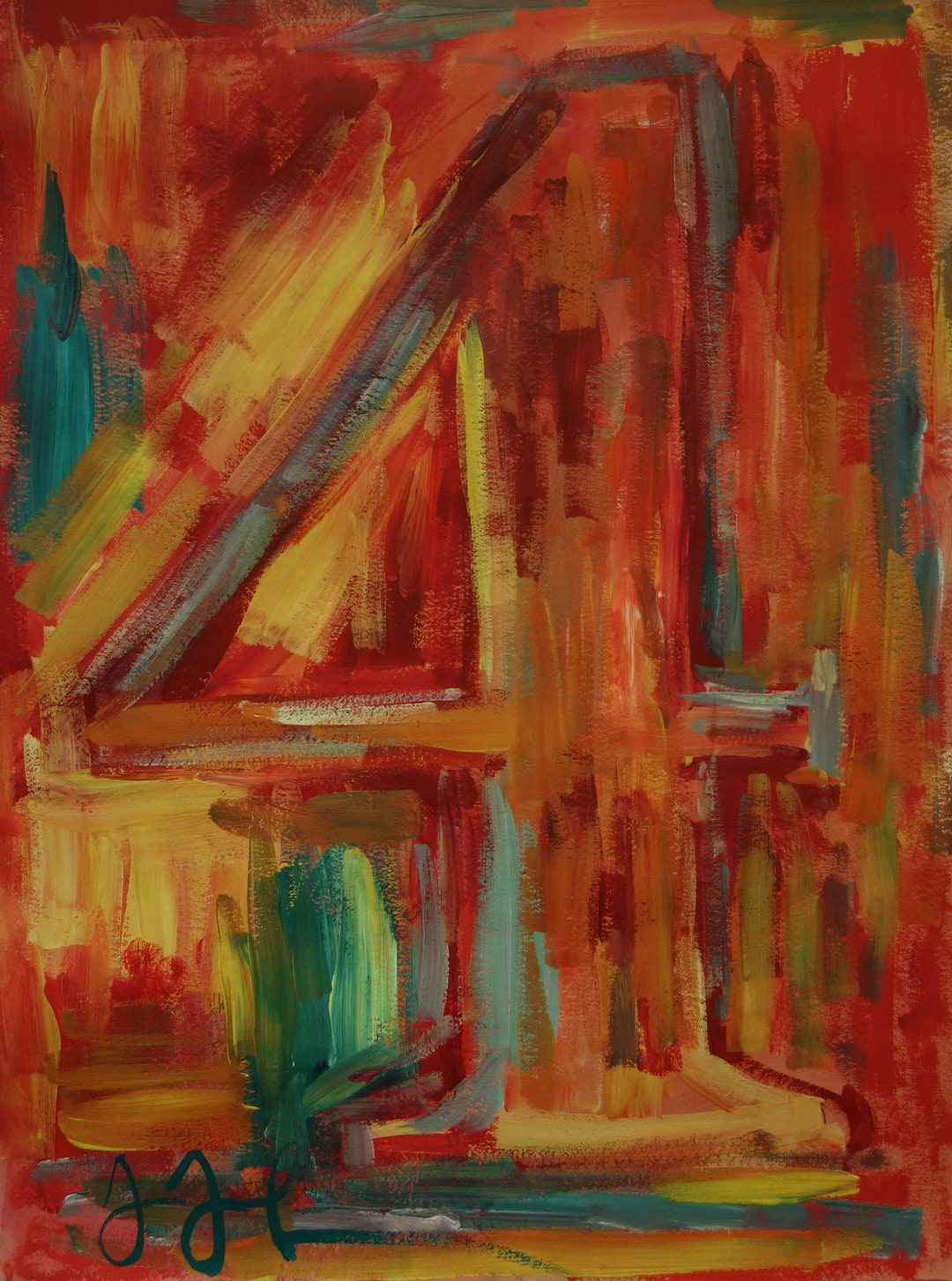 Perfect Abstract Expressionism Unique Painting, Number, Signed ...