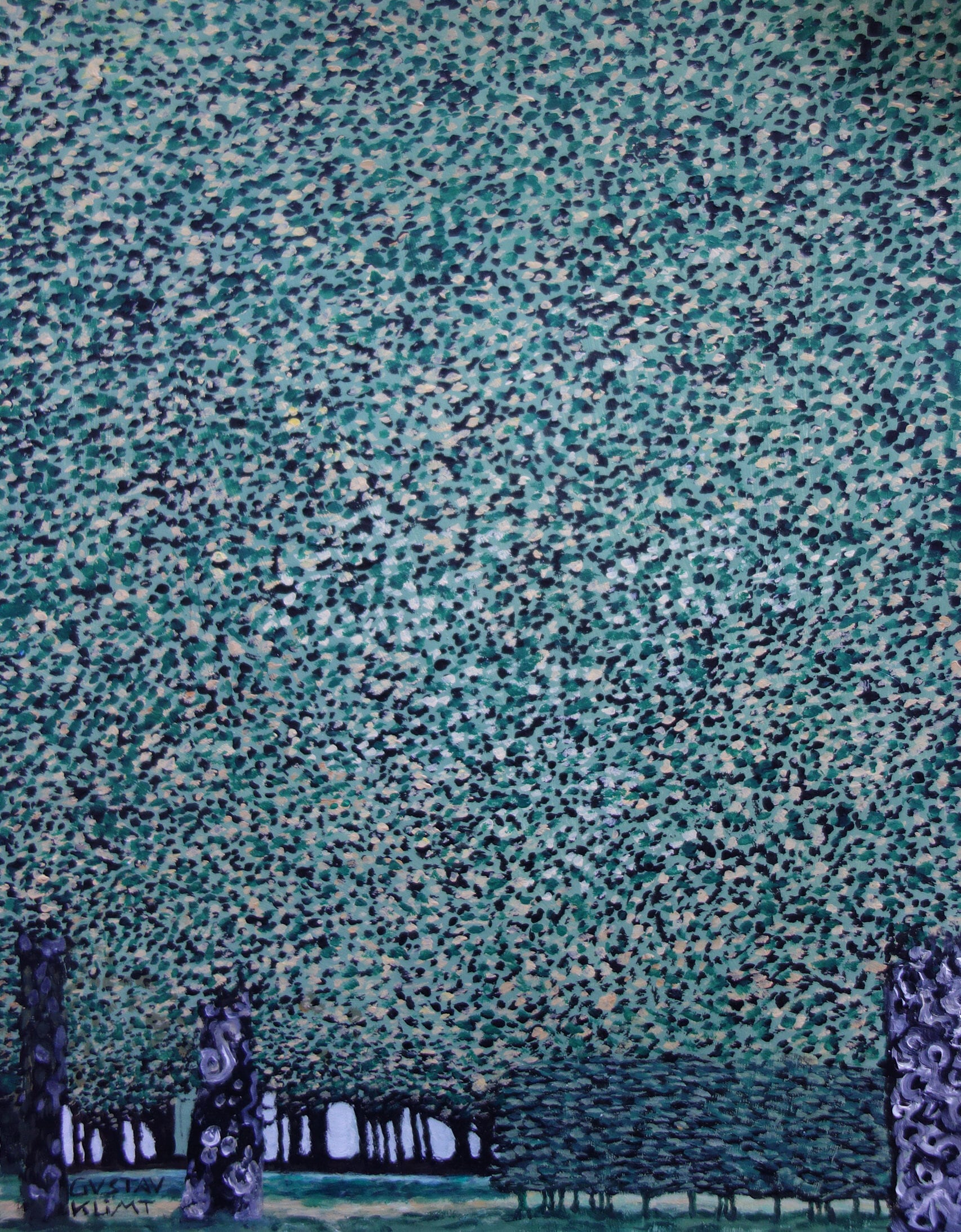 Fantastic Secession Gustav Klimt Era, Unique Original Oil Landscape ...