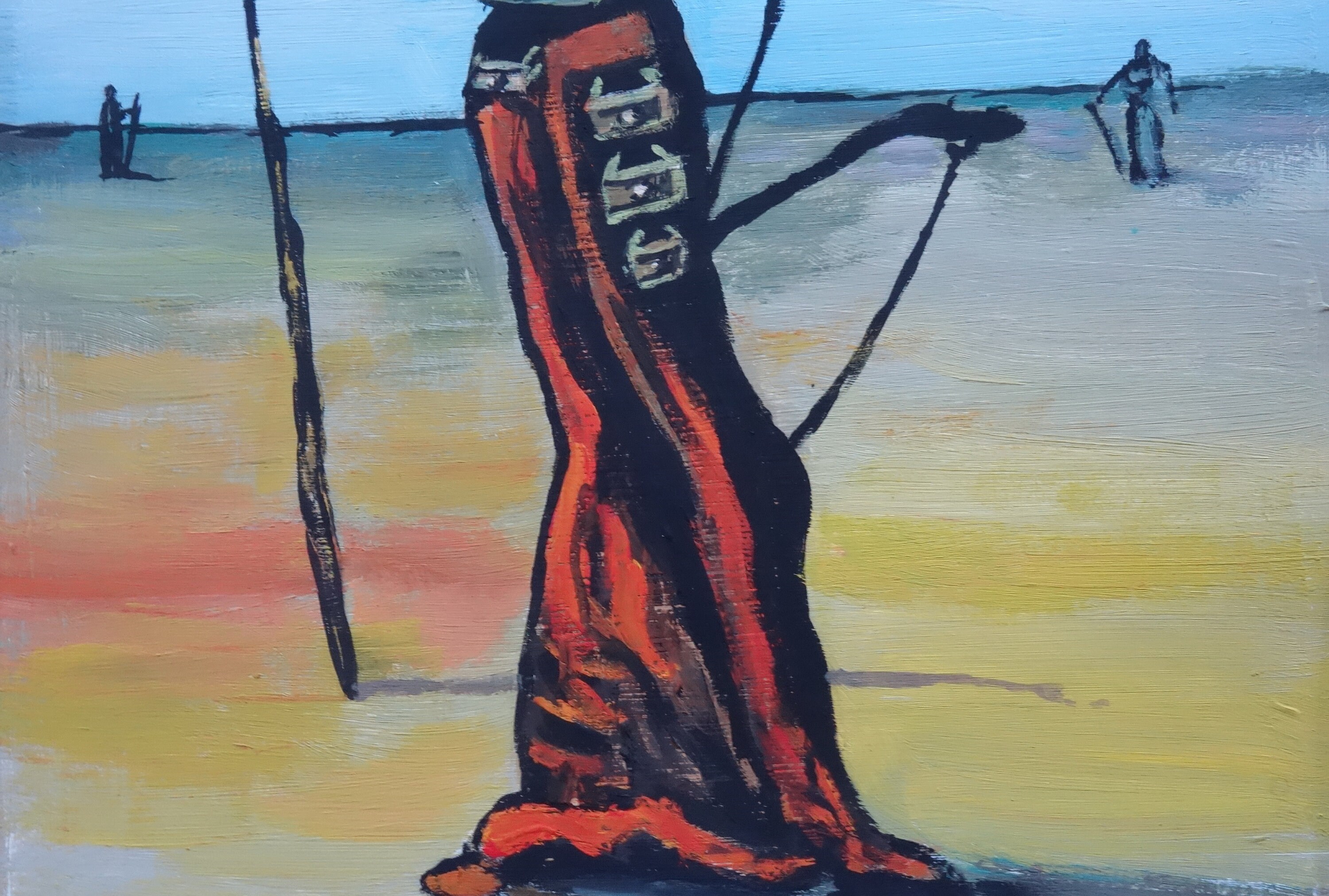 Fine Art, Rare Surrealism Painting Figure With Drawers, Signed ...