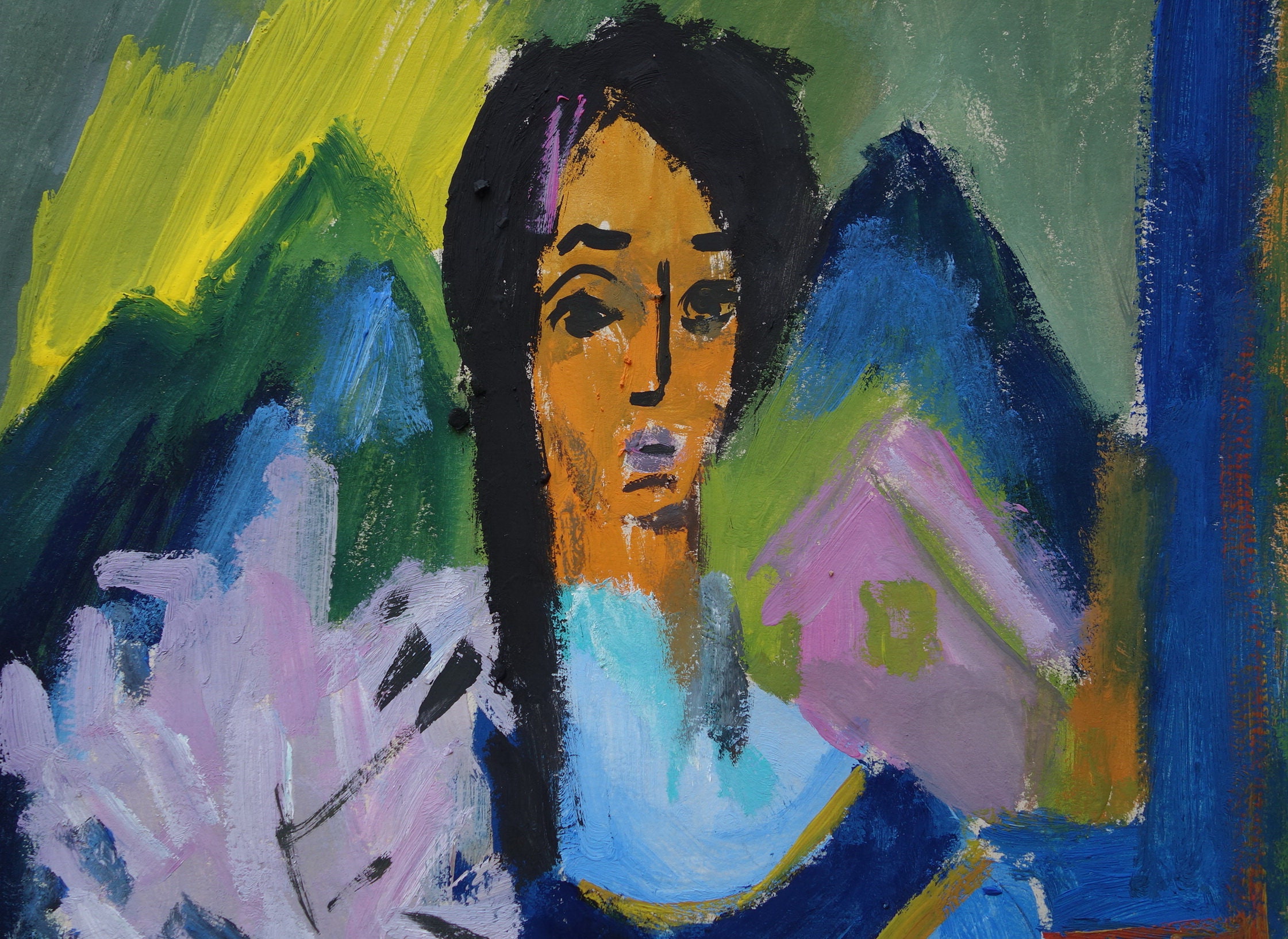 Early German Expressionism Abstract Original Oil Portrait Painting ...
