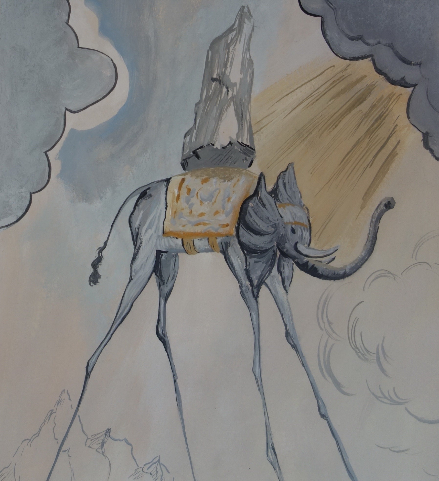 Dali Elephant Beautiful Drawing