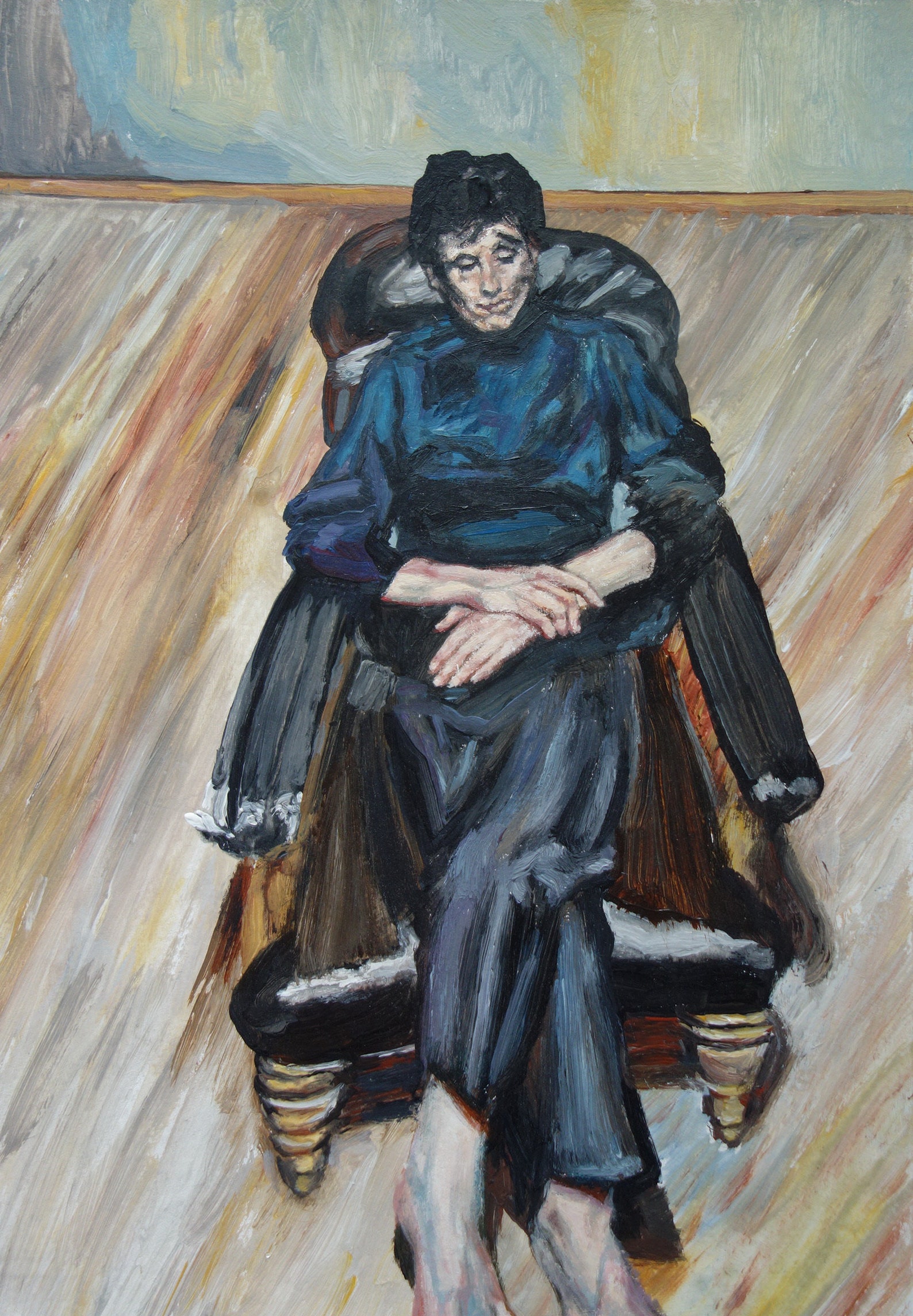 Fine British Neo Expressionist Painting Portrait After Freud - Etsy