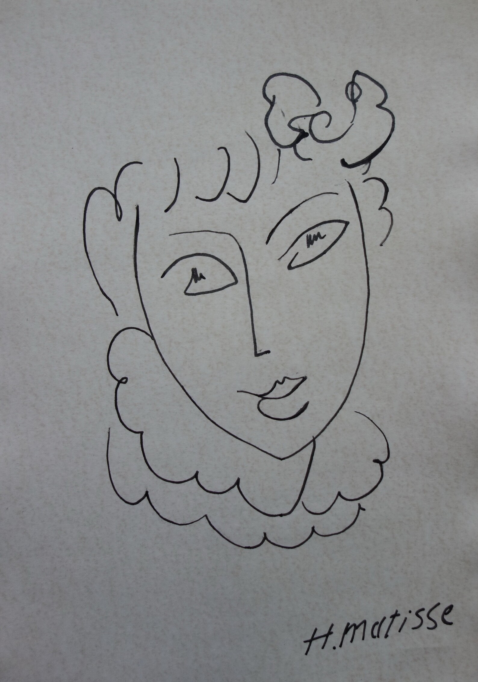 Interesting Fauvist Ink Drawing Portrait Study, Marked, Signed, Henri ...