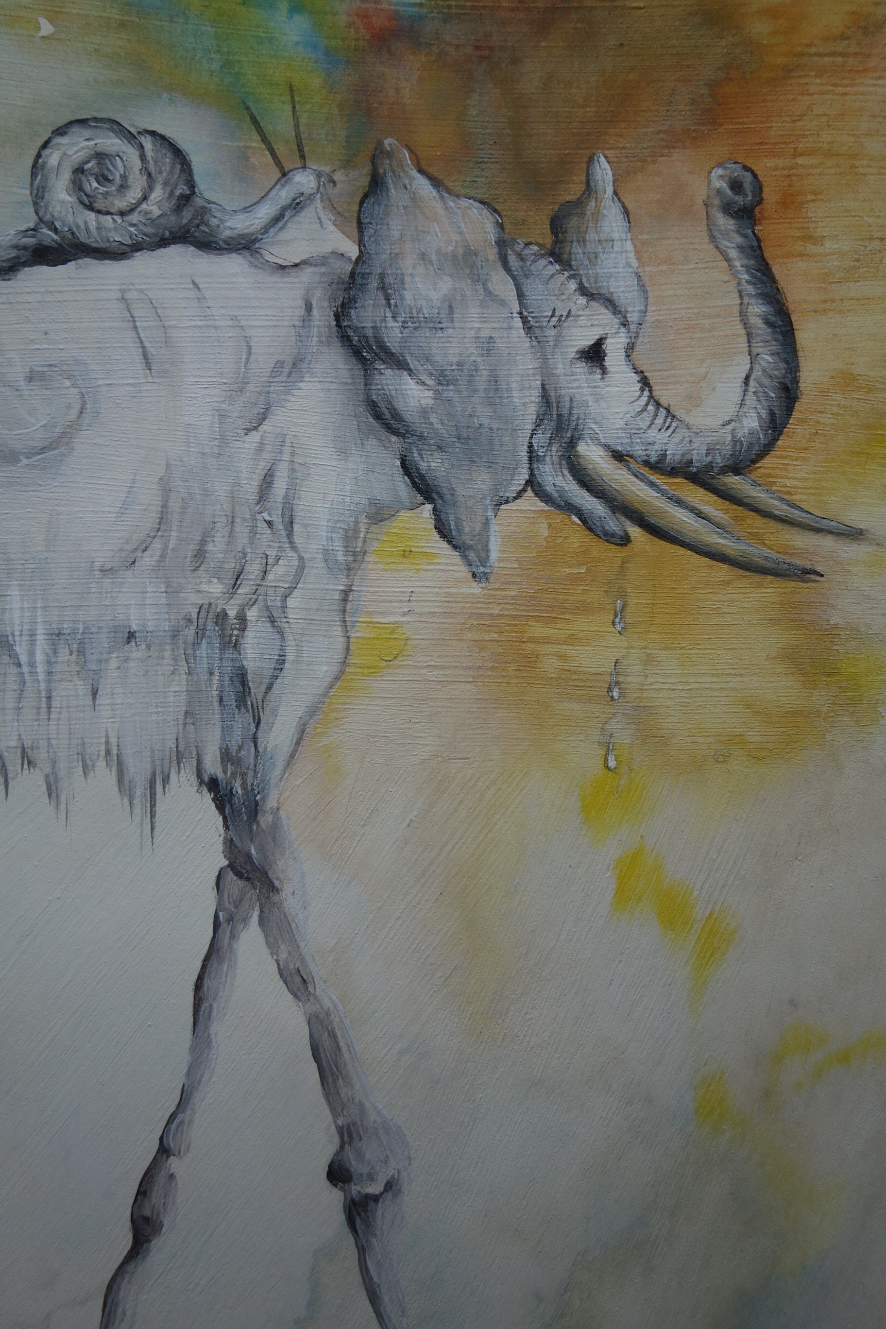 Surrealism Oil Painting Elephant Marked Signed Salvador | Etsy UK