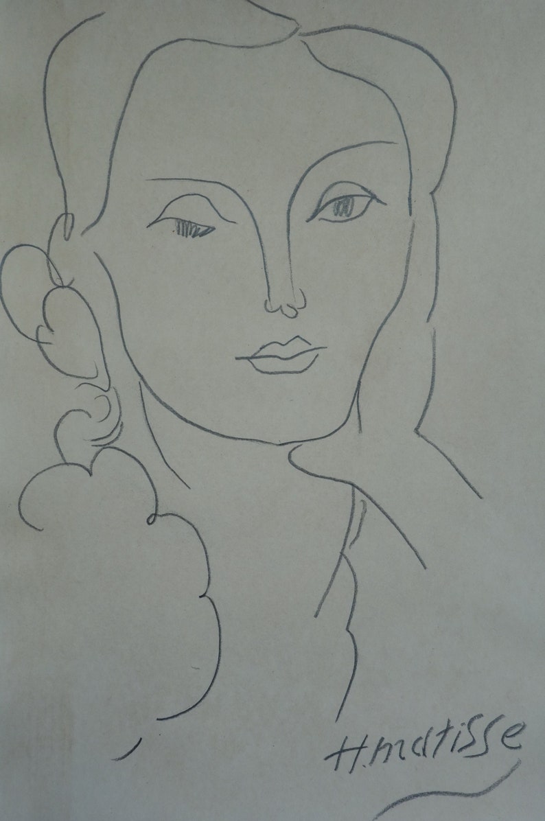 Interesting Fauvist Pencil Drawing Study, Marked, Signed, Henri Matisse ...