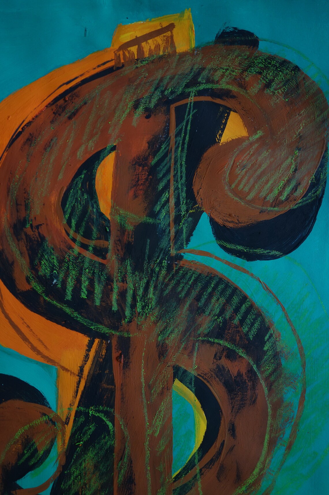 Exceptional POP ART Unique Painting Dollar Sign Signed - Etsy