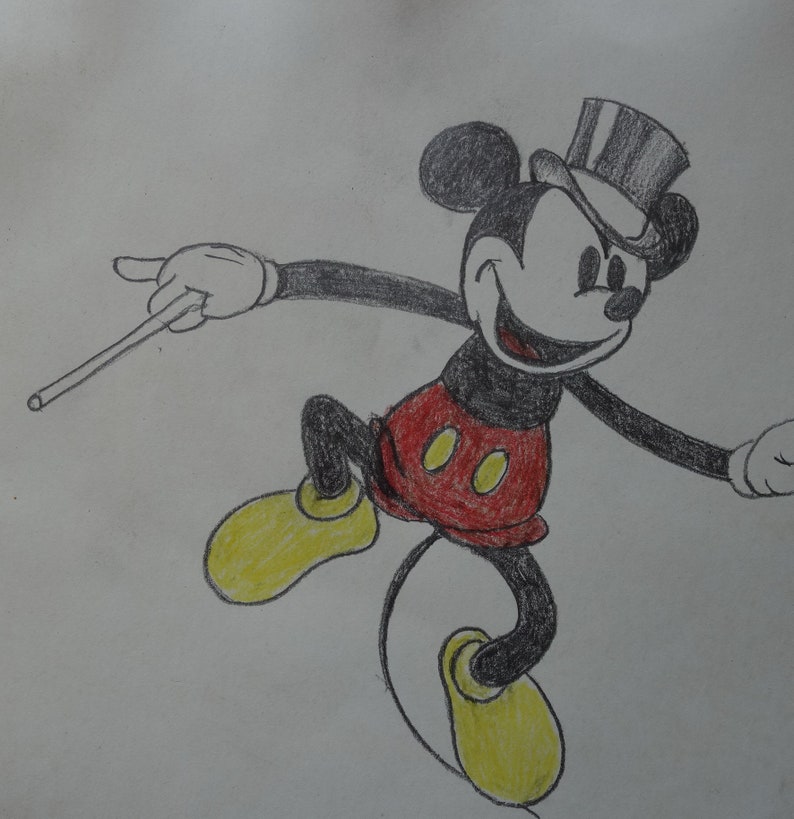 Vintage Cartoon Walt Disney Mickey Mouse Study Drawing - Etsy