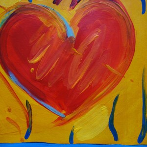 Exceptional POP ART Unique Heart Painting Signed & Stamped - Etsy