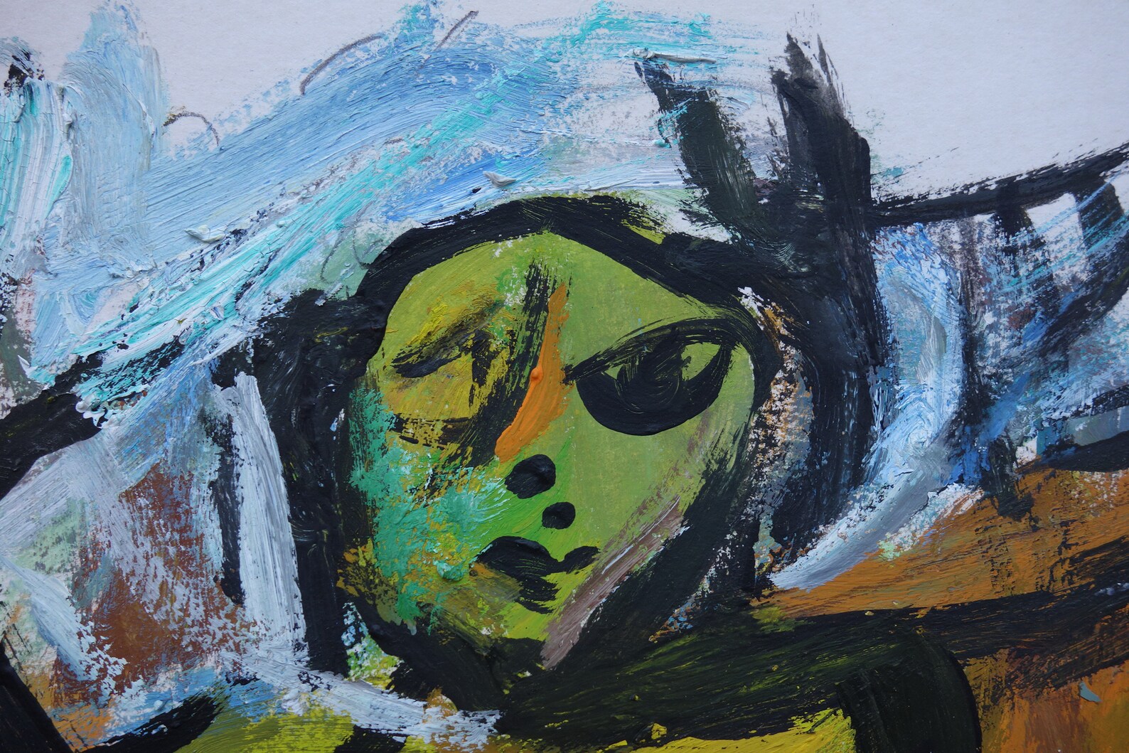 Fine Abstract Expressionist Unique Painting Woman Marked - Etsy