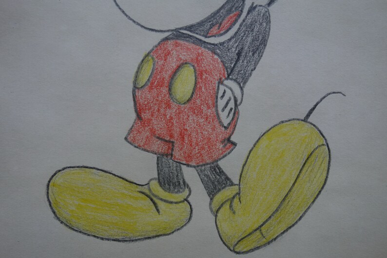 Vintage Cartoon Walt Disney Mickey Mouse Study Drawing | Etsy