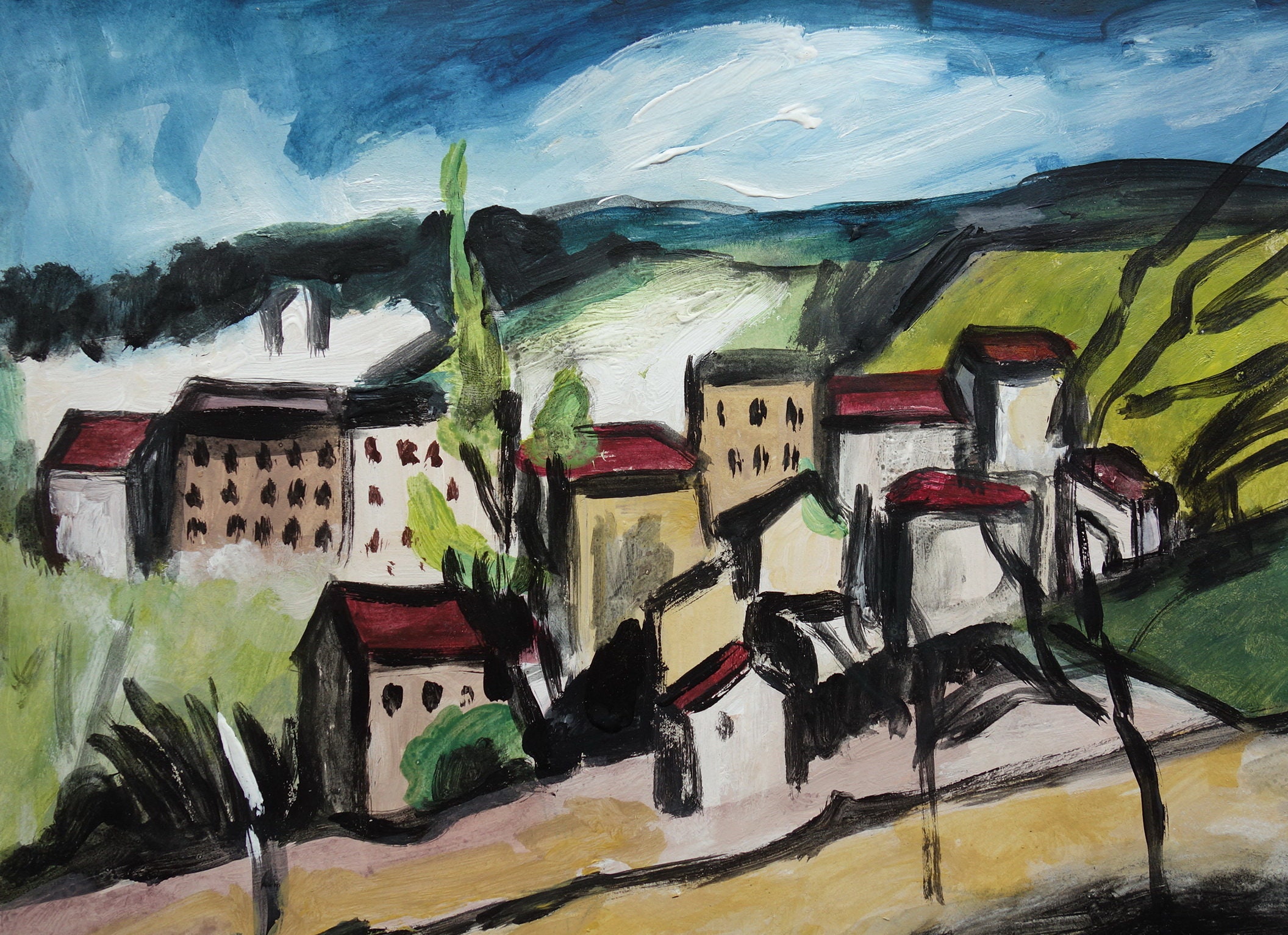 Fine French Expressionist, Original Oil Painting - Landscape ...