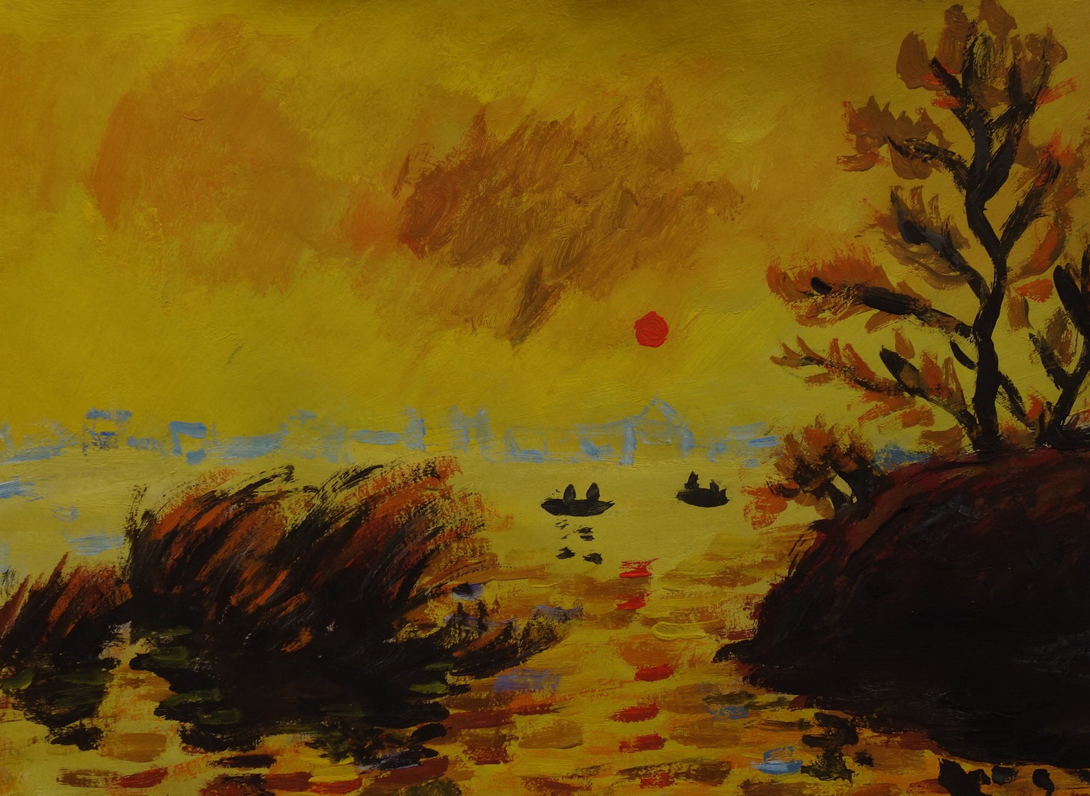 Fine Impressionist Sunset Oil Painting After Claude Monet - Etsy