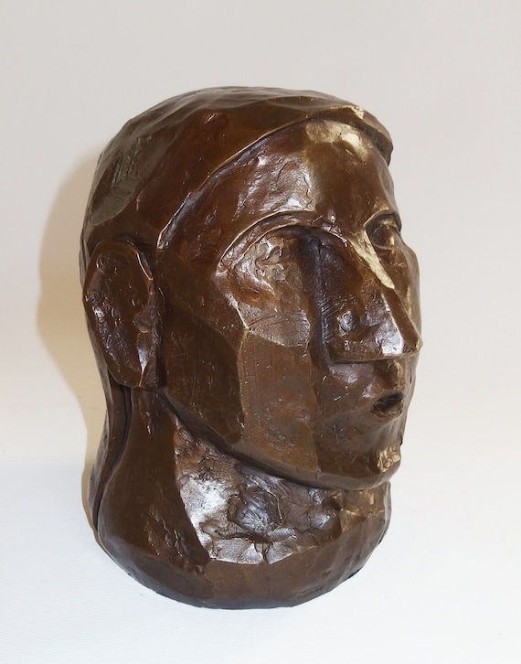 Offering Rare Cubist Bronze Sculpture Bust of a Woman | Etsy