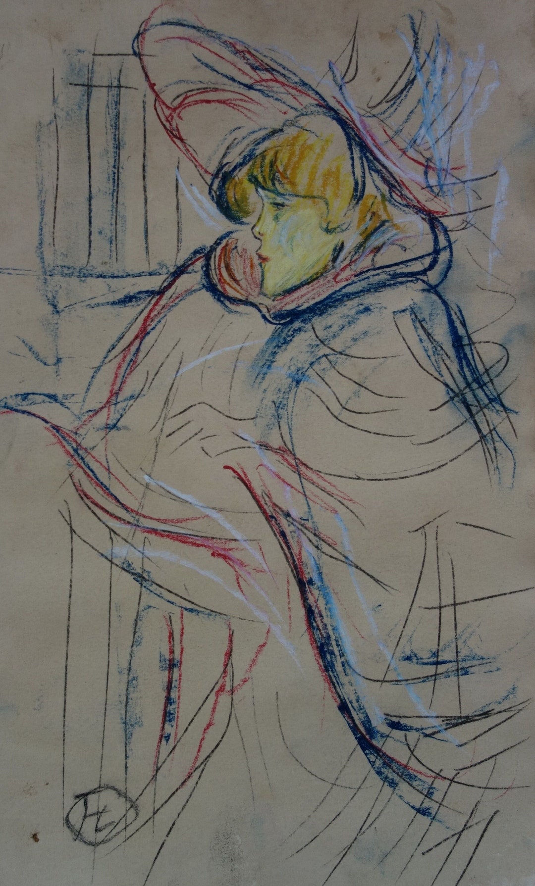 Fine Early Expressionist, Pastel Painting – Woman, Signed, Henri De ...