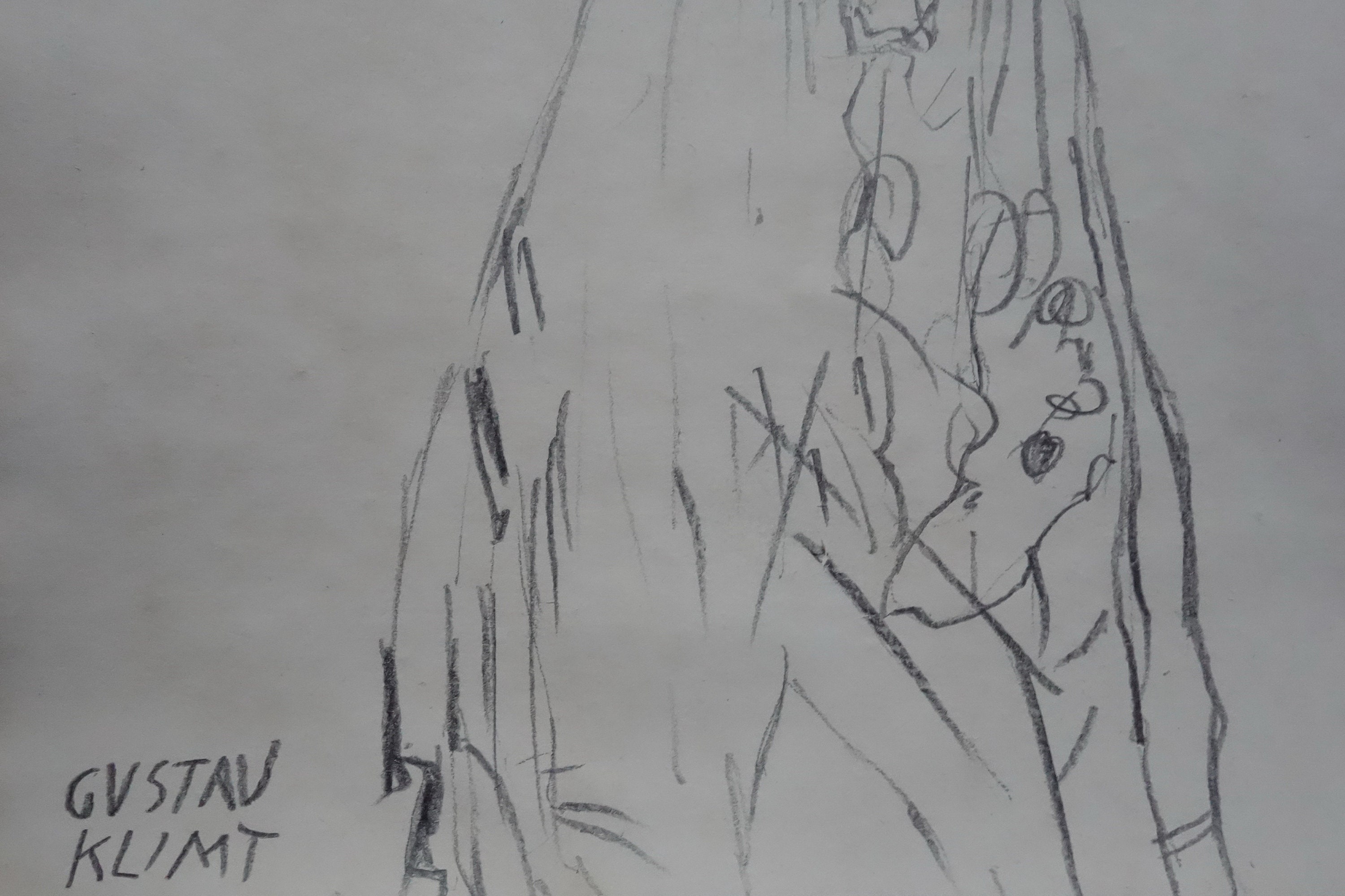 Expressive Secession Graphite Drawing of a Woman Signed Klimt - Etsy UK