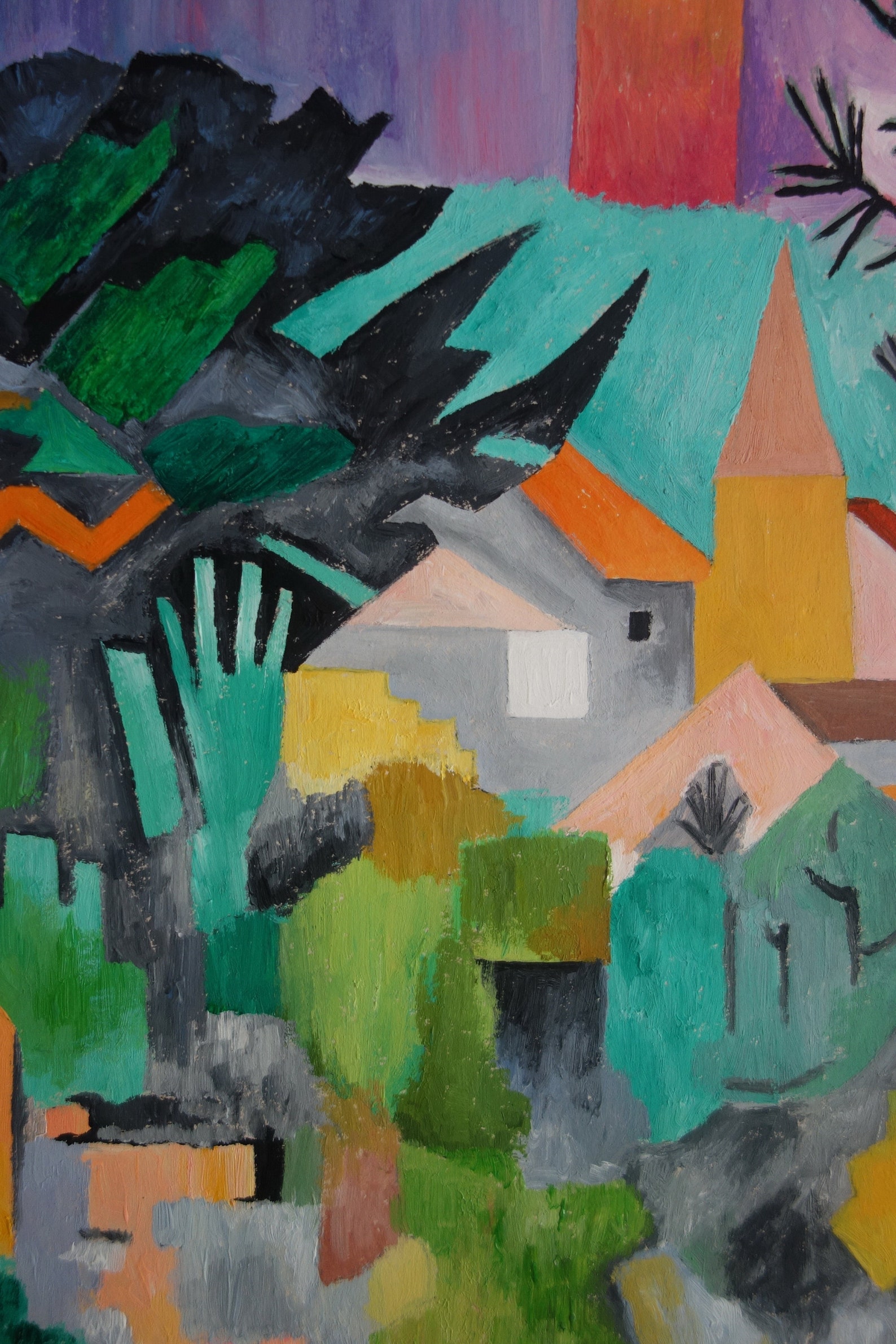 Fine French Cubism Picasso Era Original Nature Landscape Painting ...