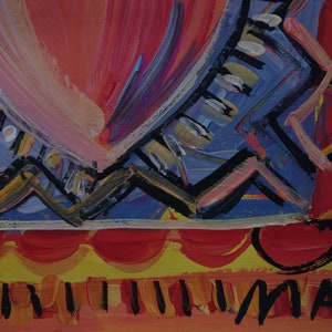 Exceptional POP ART Unique Heart Painting, Signed & Stamped, Peter Max ...