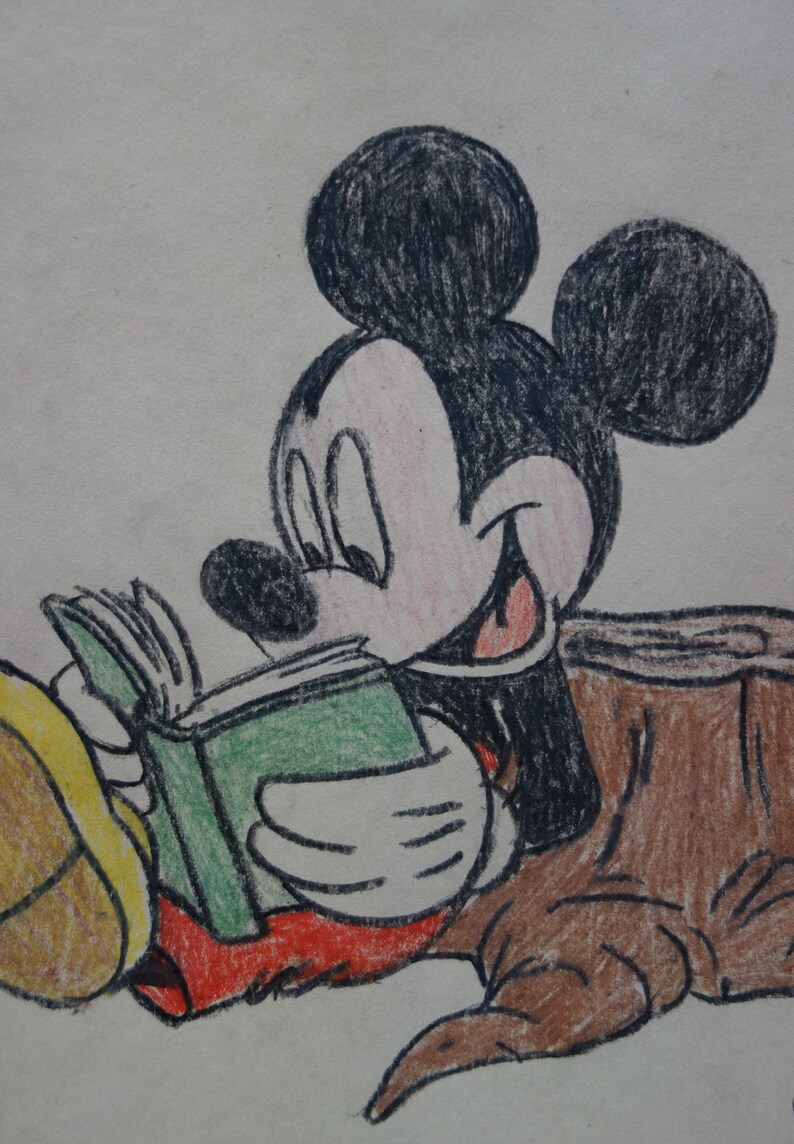 Vintage Cartoon Walt Disney Mickey Mouse Study Drawing - Etsy
