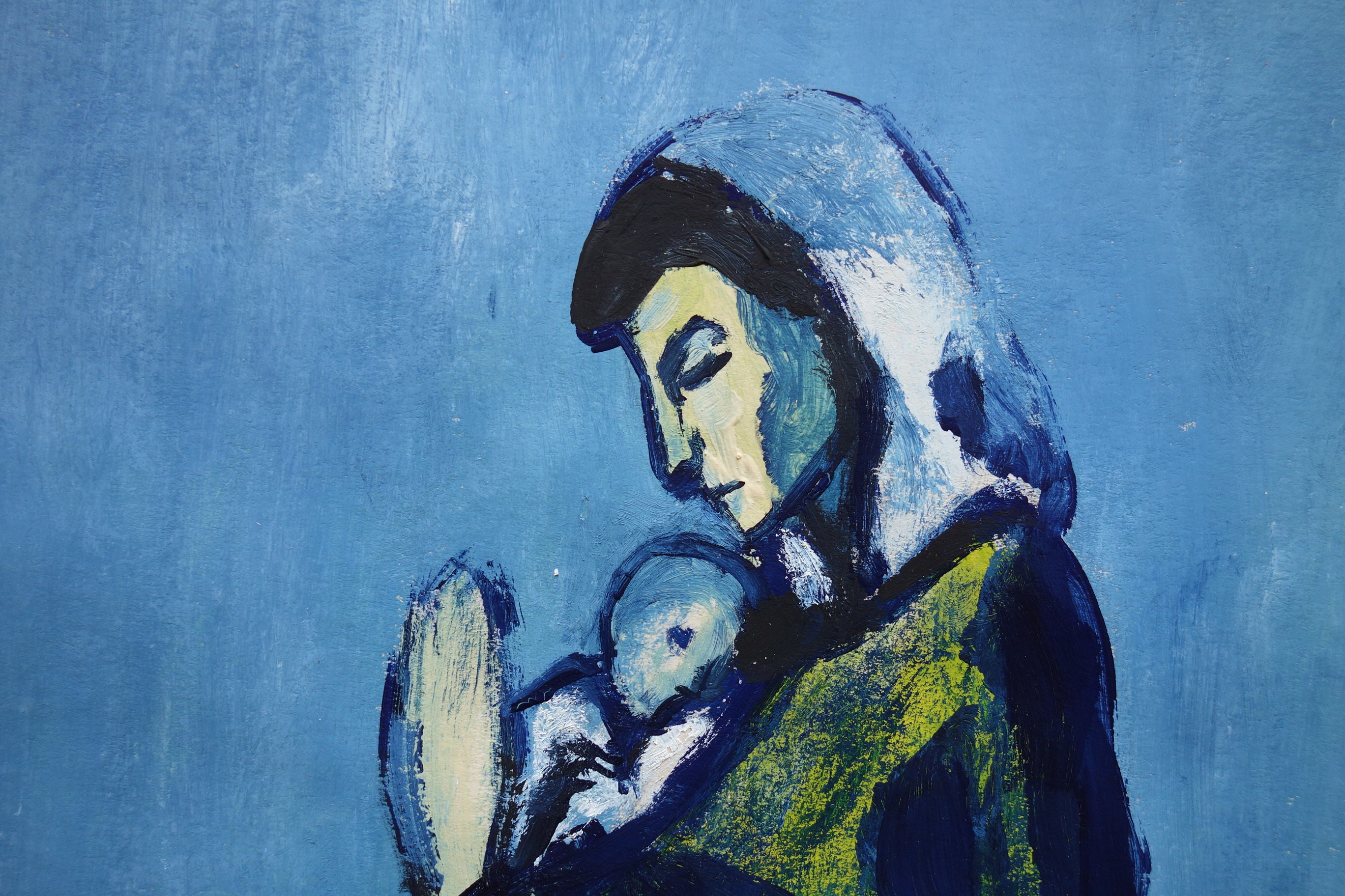 Fine French Cubism Picasso Blue Period era portrait painting | Etsy