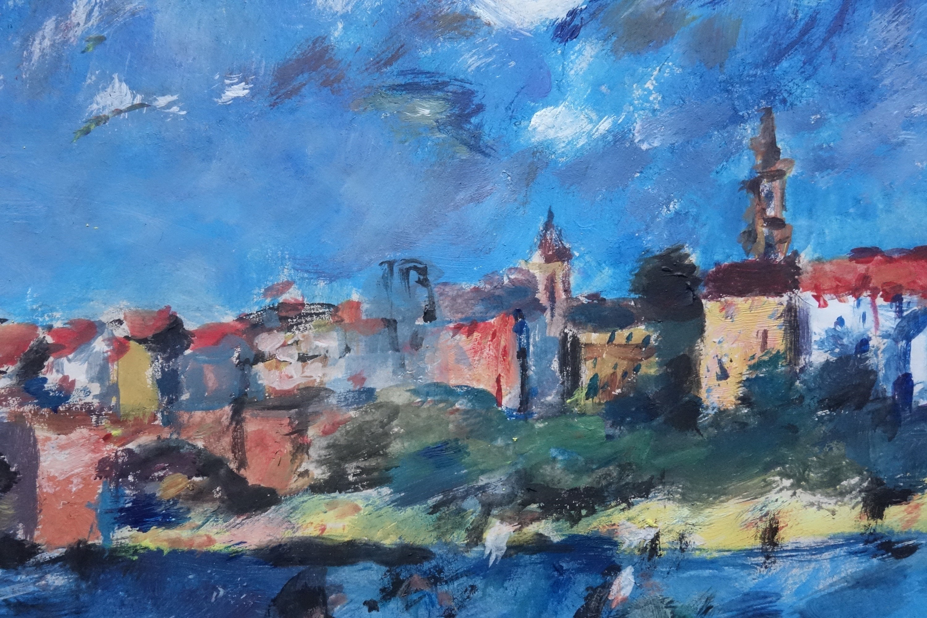 Fine Art, Rare Expressionist Painting Landscape, Signed & Marked, Klimt ...