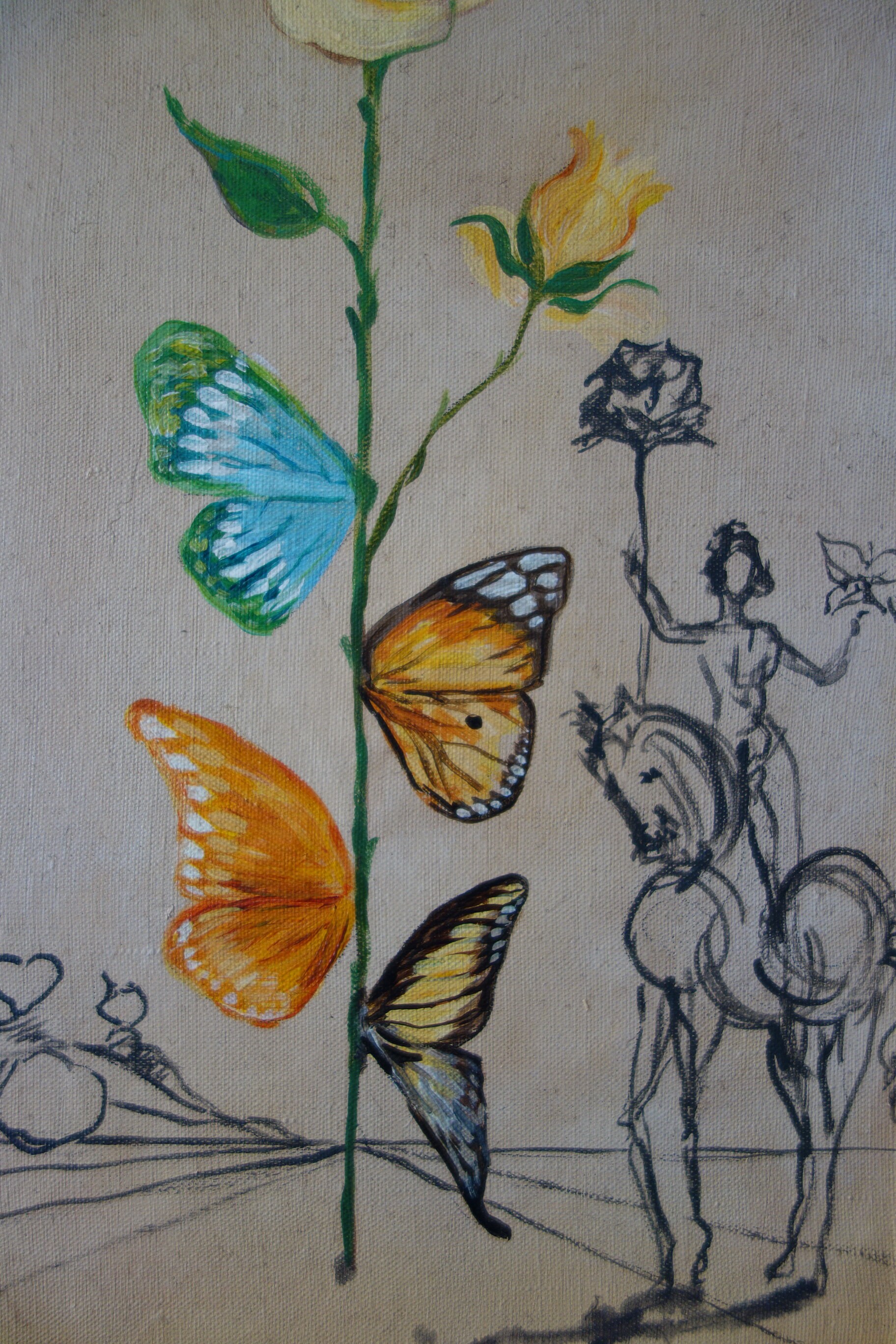 Fine art Rare Surrealism painting butterfly landscape | Etsy